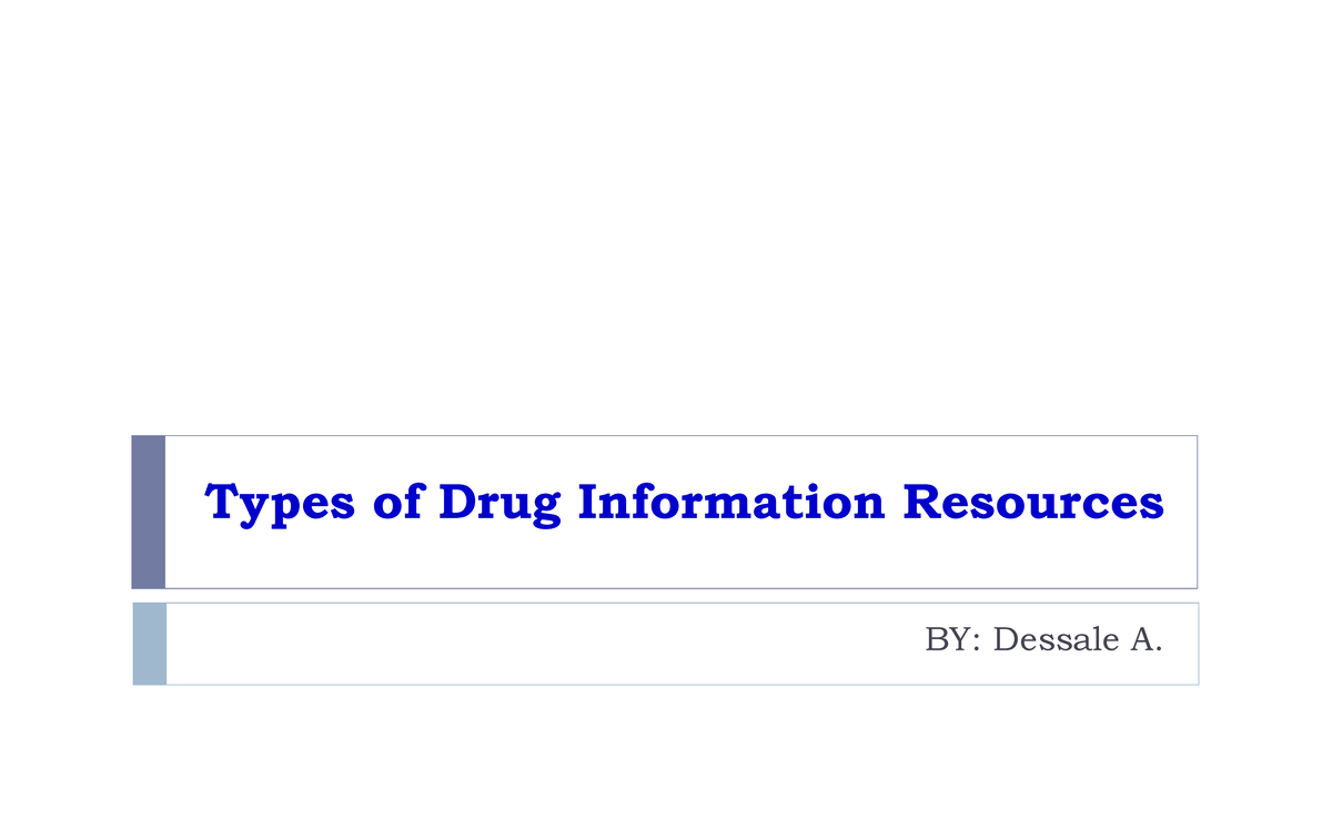 Types of Drug Information Resources: A Guide for Pharmacy Practice ...