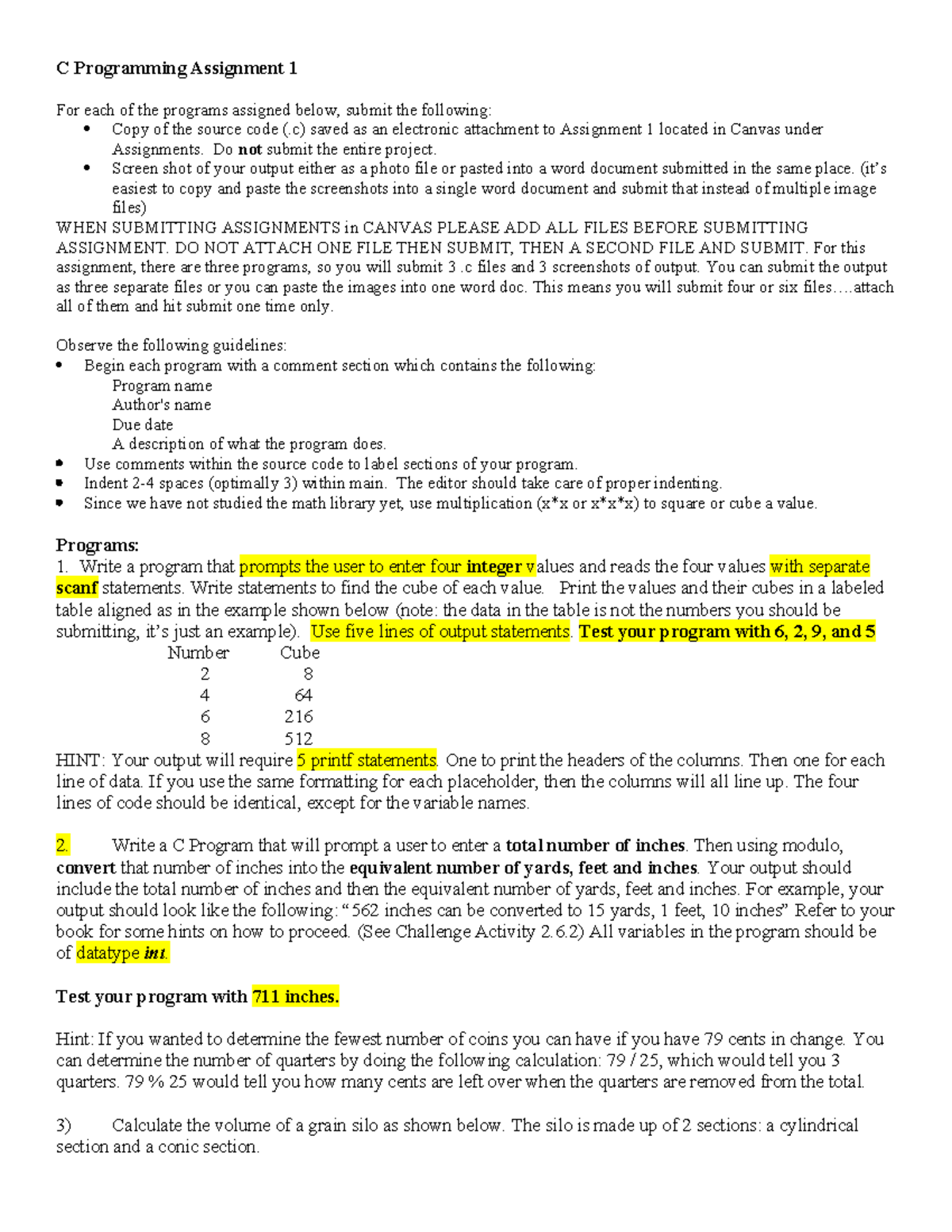 C Programming Assignment 1: Source Code & Output Submission - Studocu