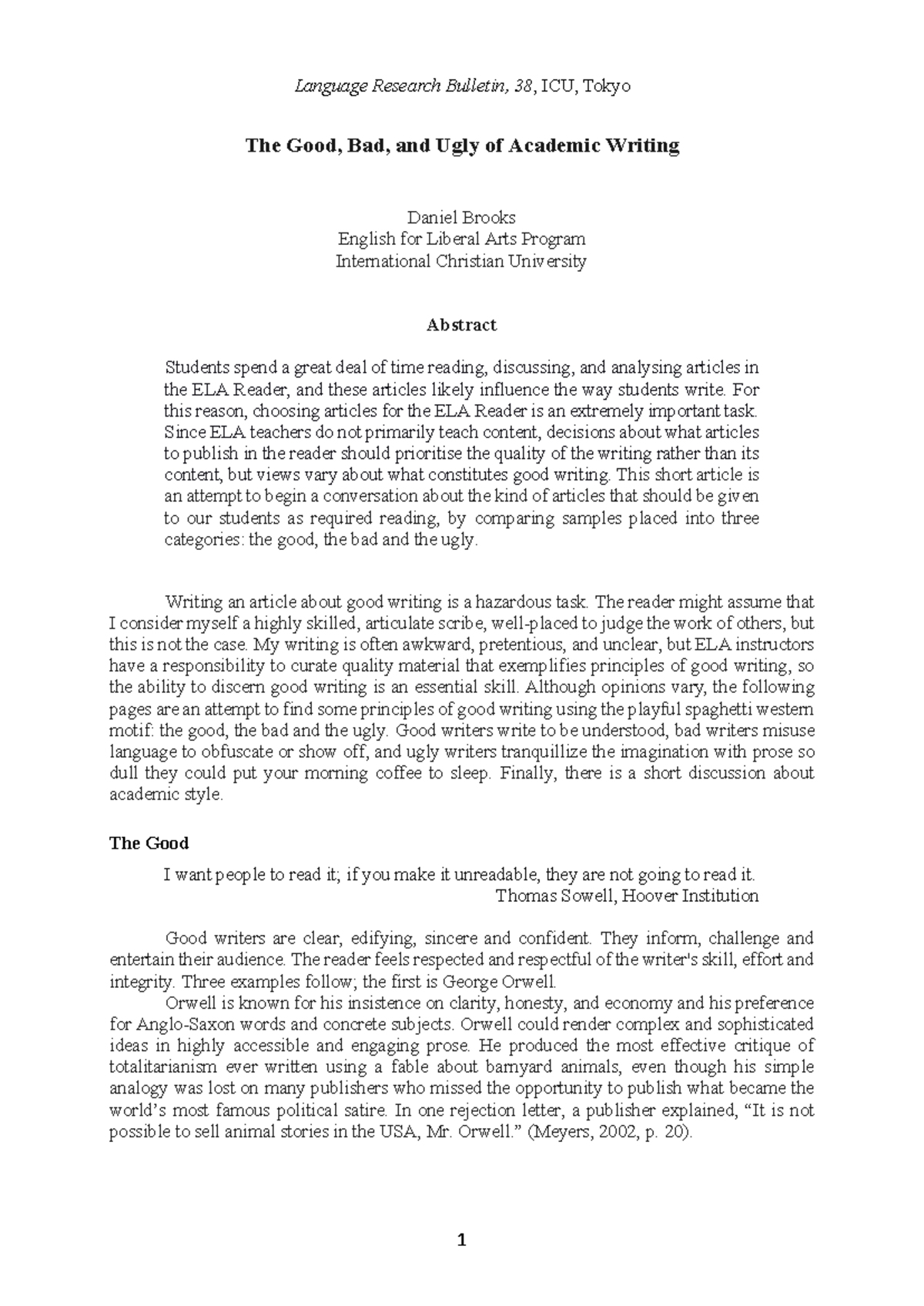 ELA 101: The Good, Bad, and Ugly of Academic Writing - Studocu