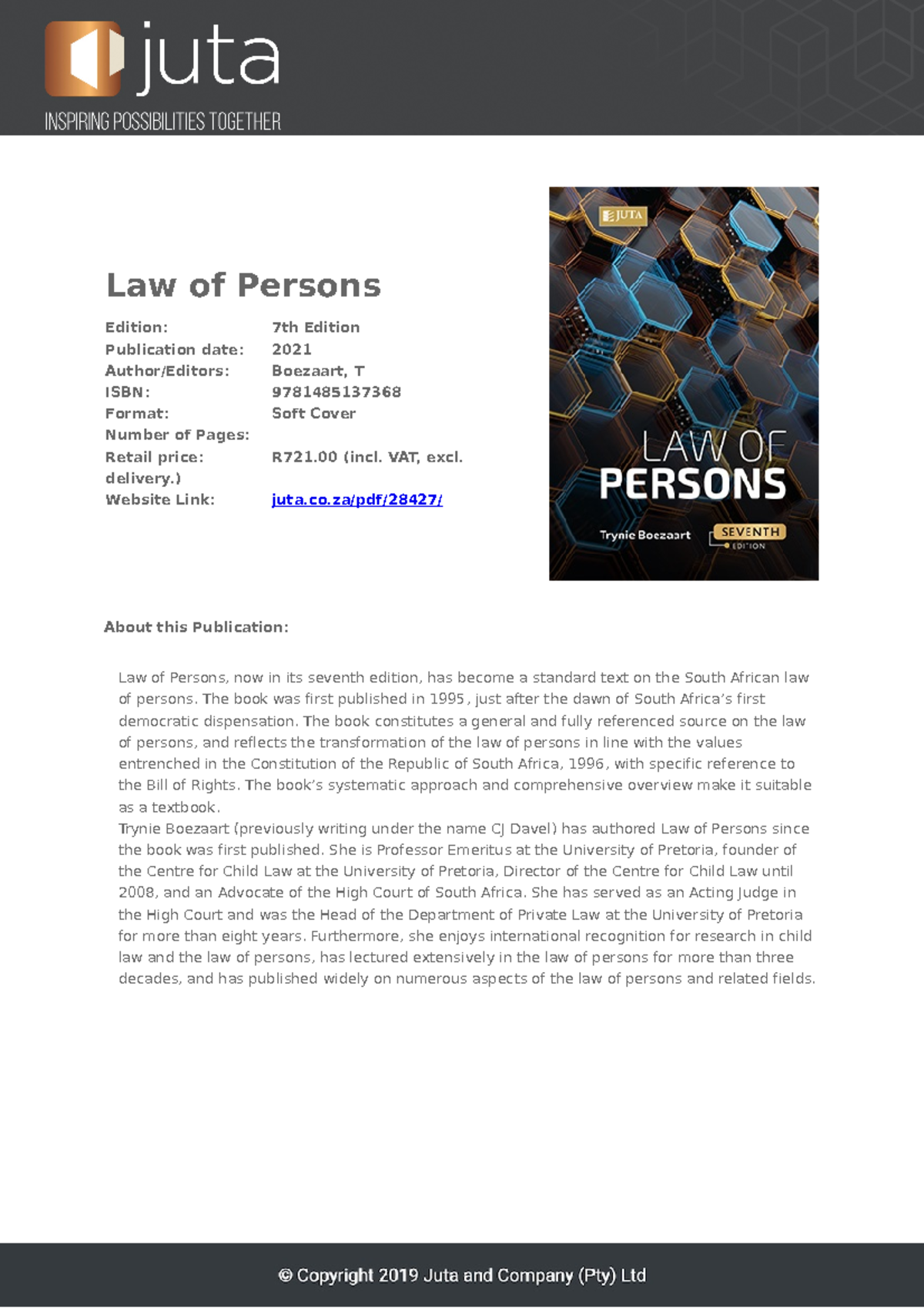 Law 101 - Law of Persons 7th Edition Overview and Analysis - Studocu