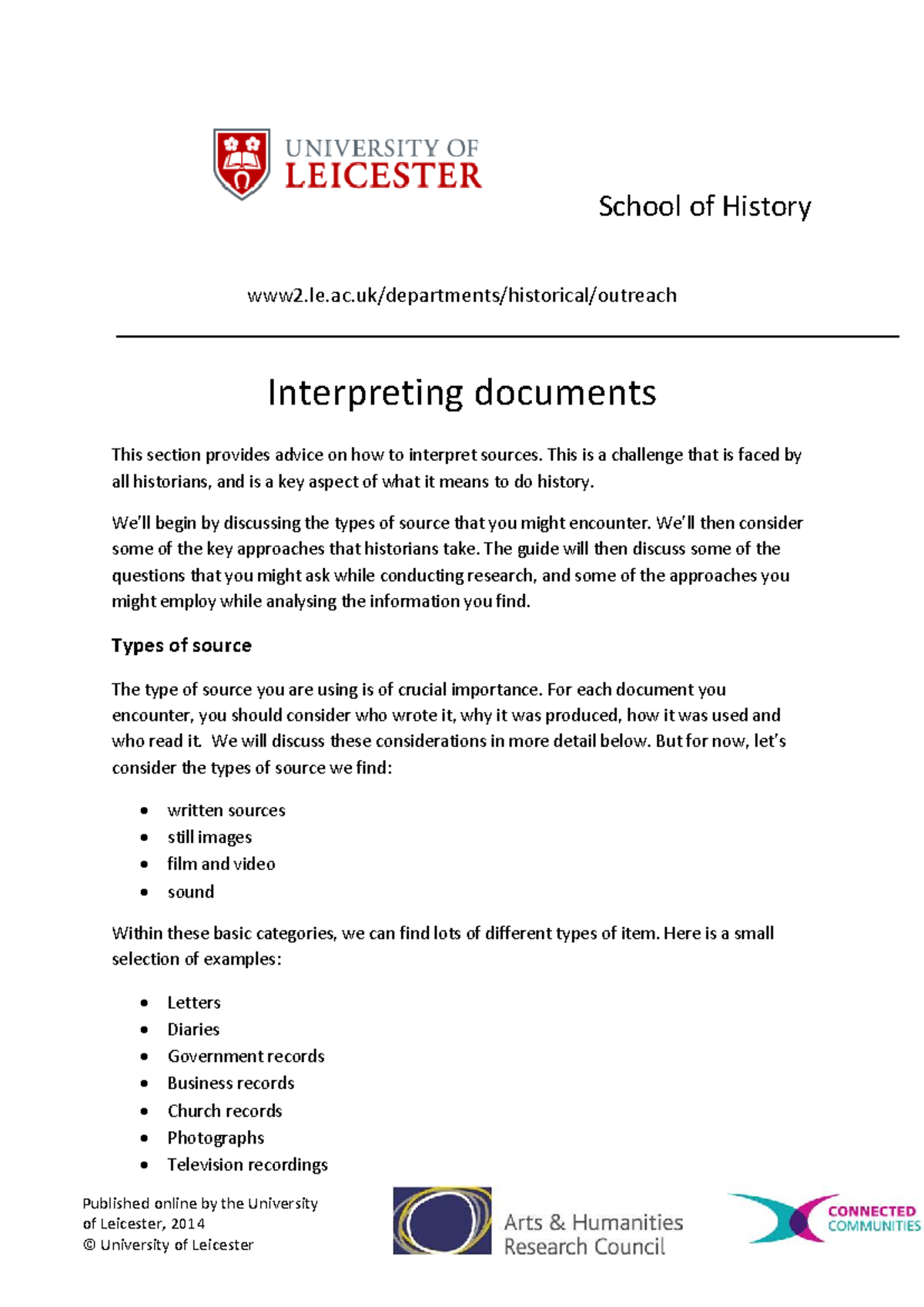 Interpreting Historical Sources: A Guide for Historians - Studocu