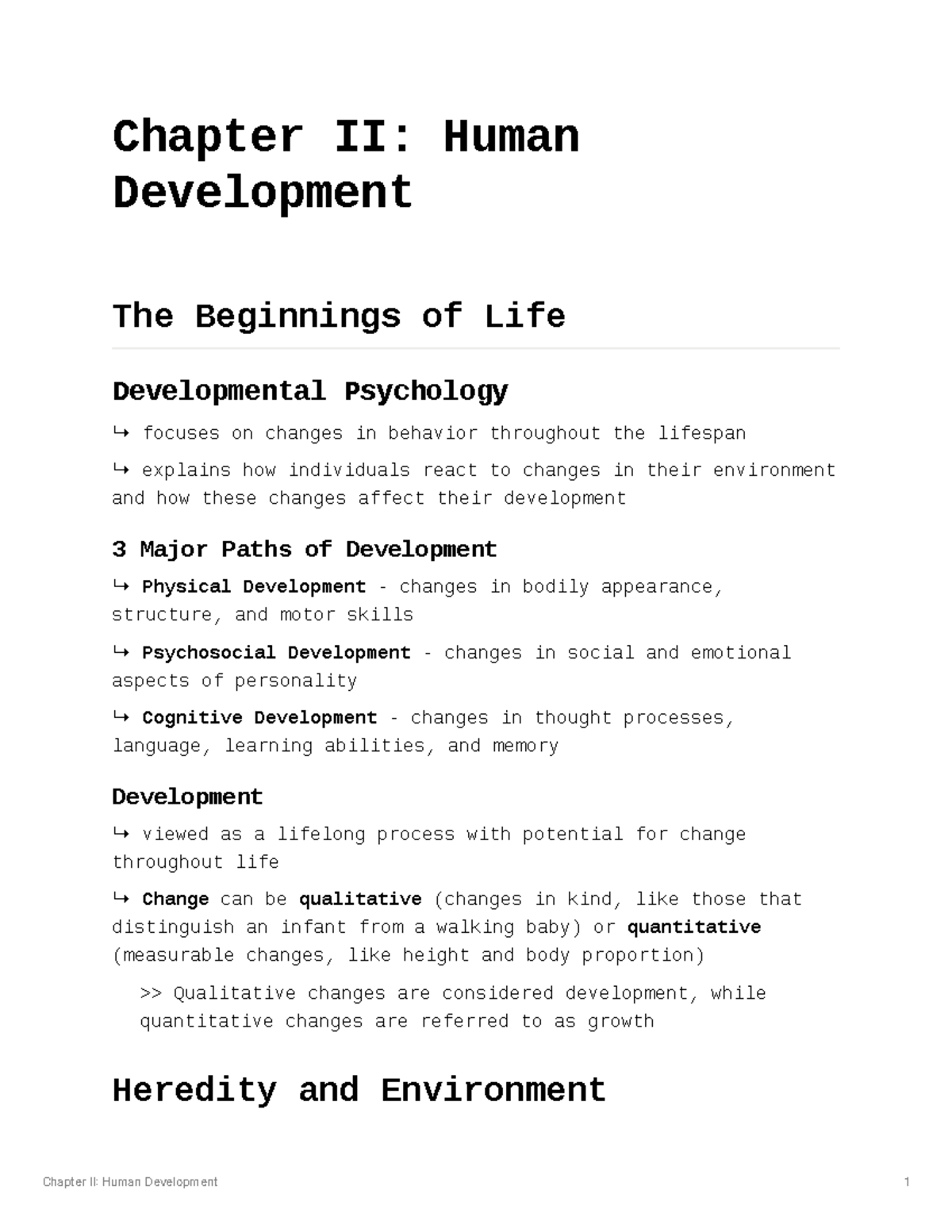Chapter II Human Development - Chapter II: Human Development The ...