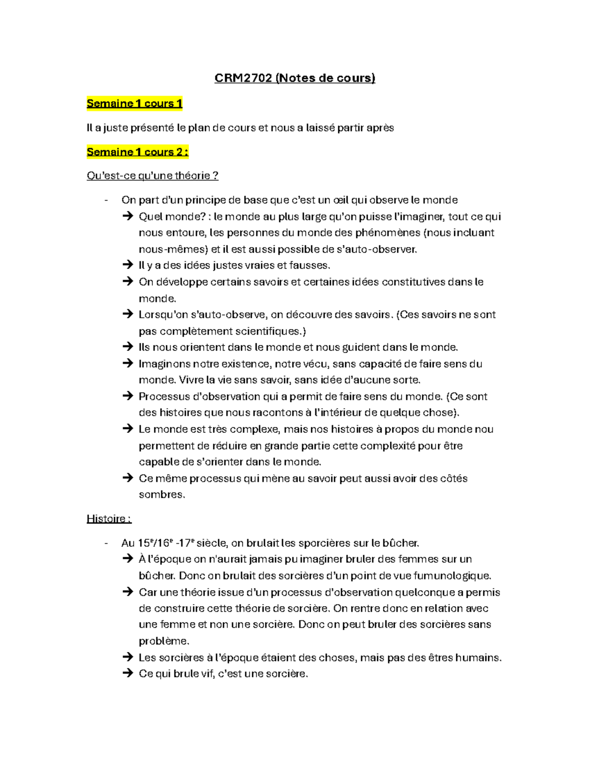 CRM2702 - Notes de Cours : Théories Sociales et Criminologie Moderne ...