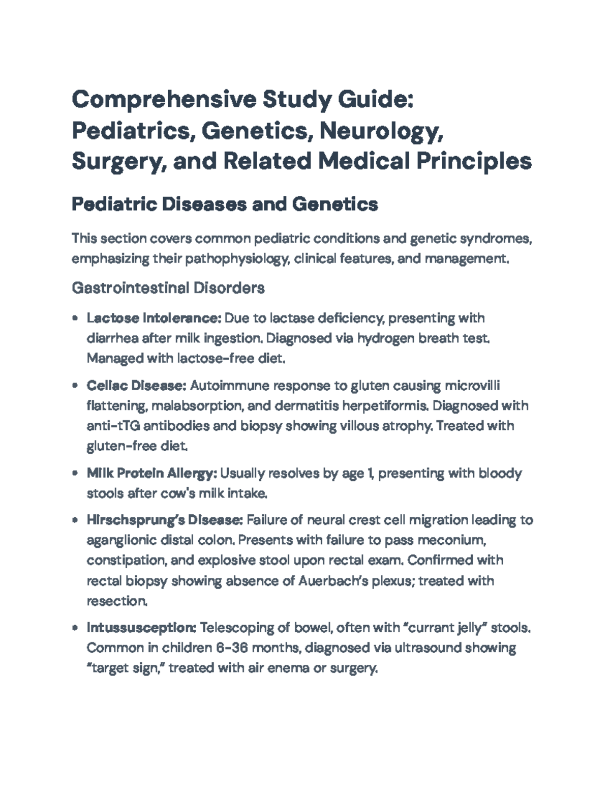 Comprehensive Medical Study Guide: High-Yield Concepts (PEDS 101) - Studocu