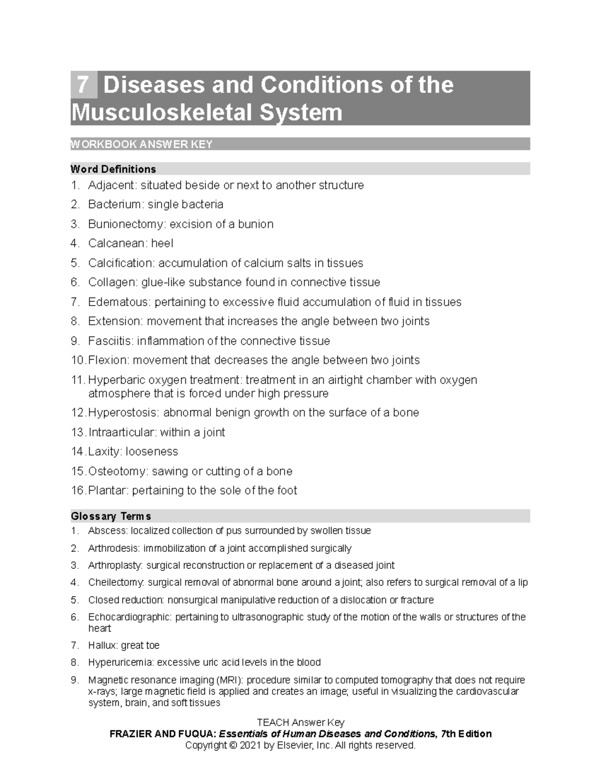 HLT 007 - Musculoskeletal System Diseases Workbook Answers - Studocu