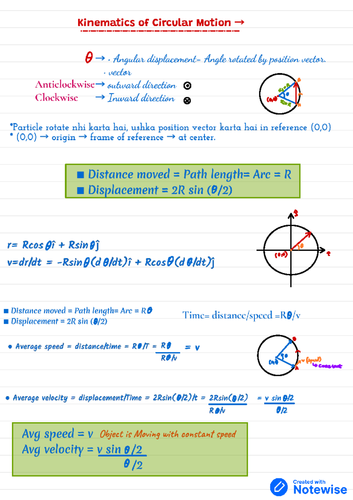 Circular Motion Concepts and Calculations - 251212 - Studocu