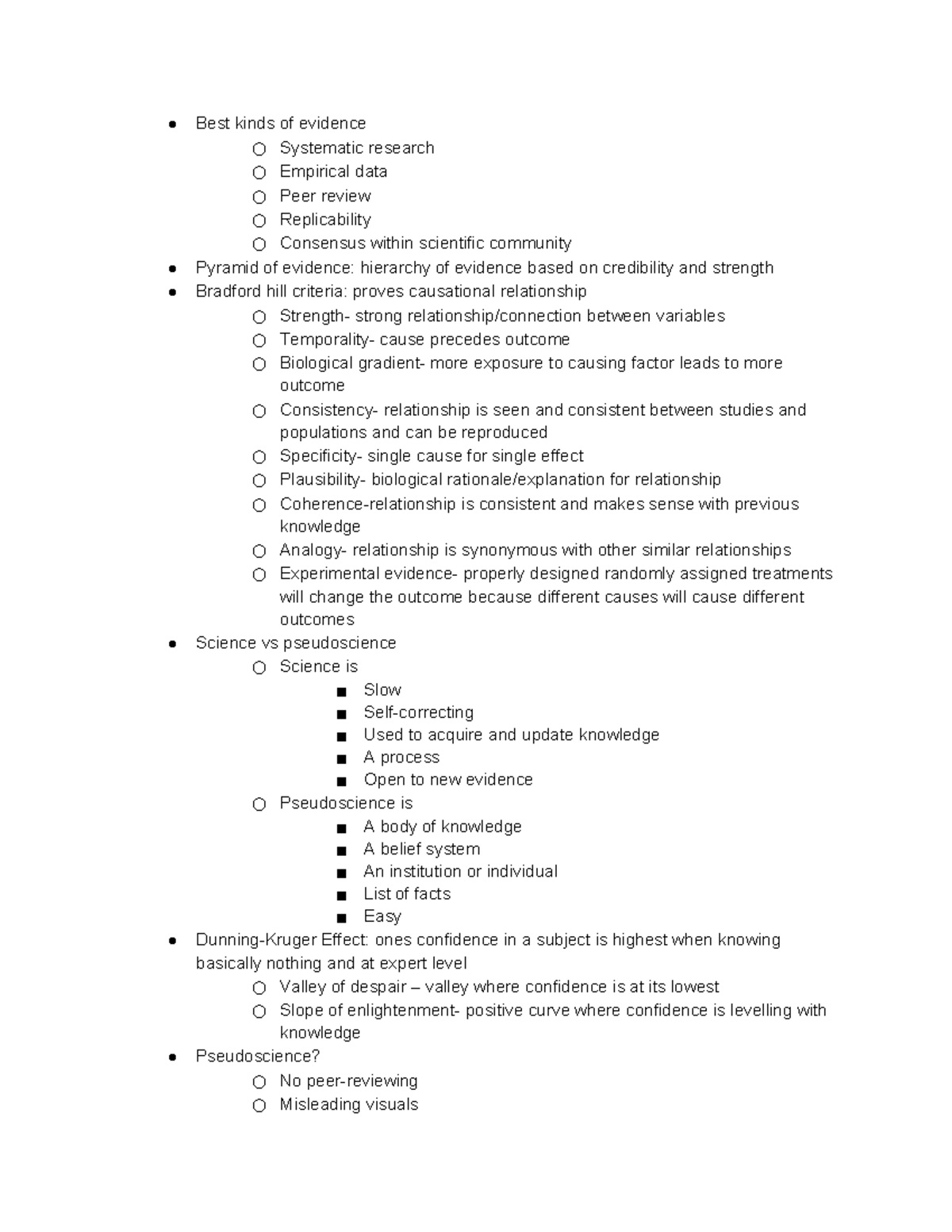 HS 1111A week 1 notes - intro week 1- pseudoscience - Best kinds of ...