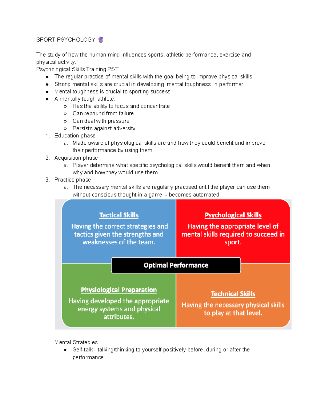 SPORT PSYCHOLOGY: Enhancing Performance Through Mental Skills Training ...