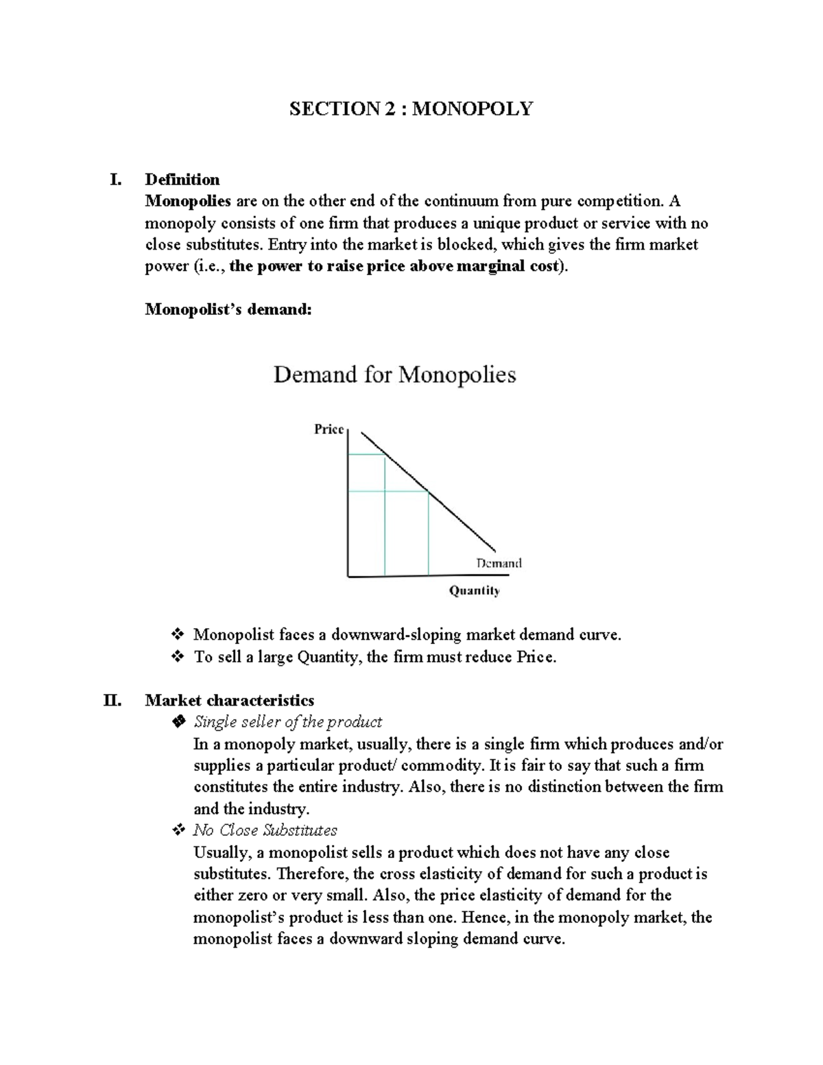 Monopoly Analysis: Key Concepts, Characteristics, and Issues - Studocu
