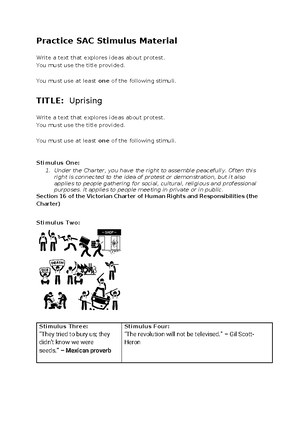 Section B Practice Exam Stimulus - Practice Exam Stimulus Write a text ...