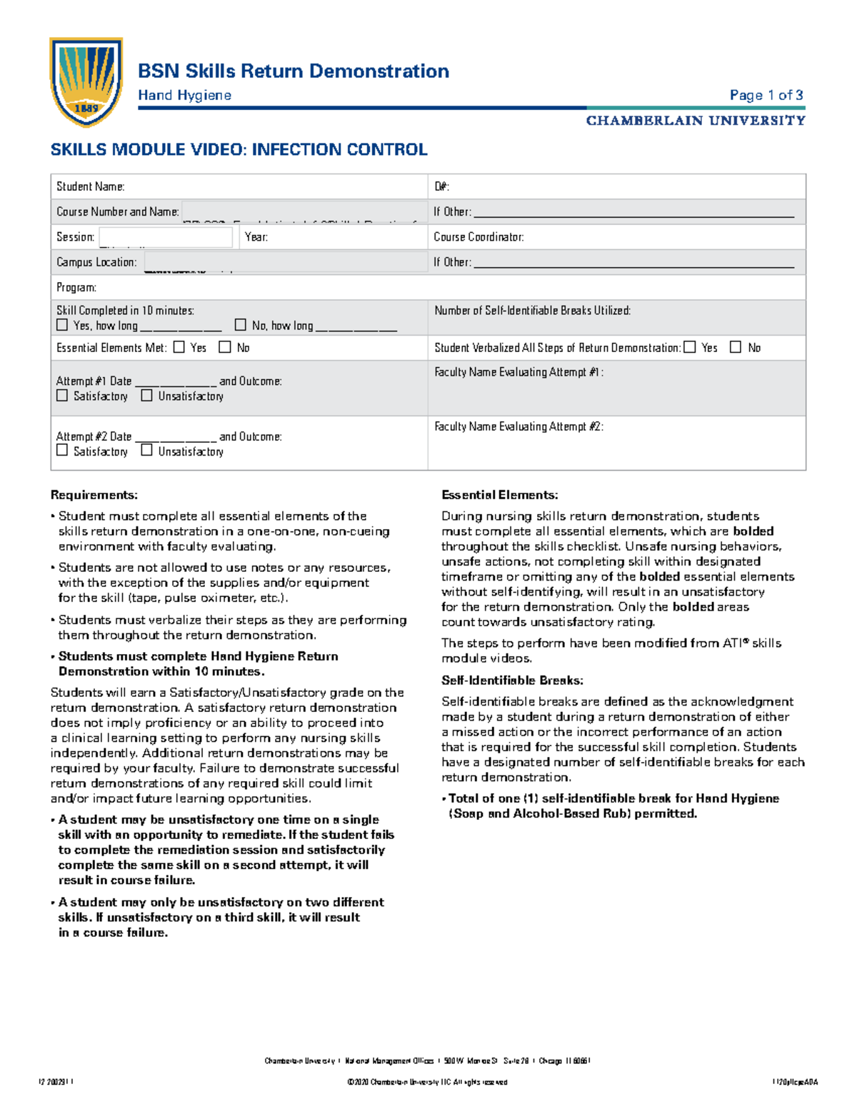 BSN RD Hand Hygiene 3 - Return Demo Guidelines - 12-200291 ©2020 ...