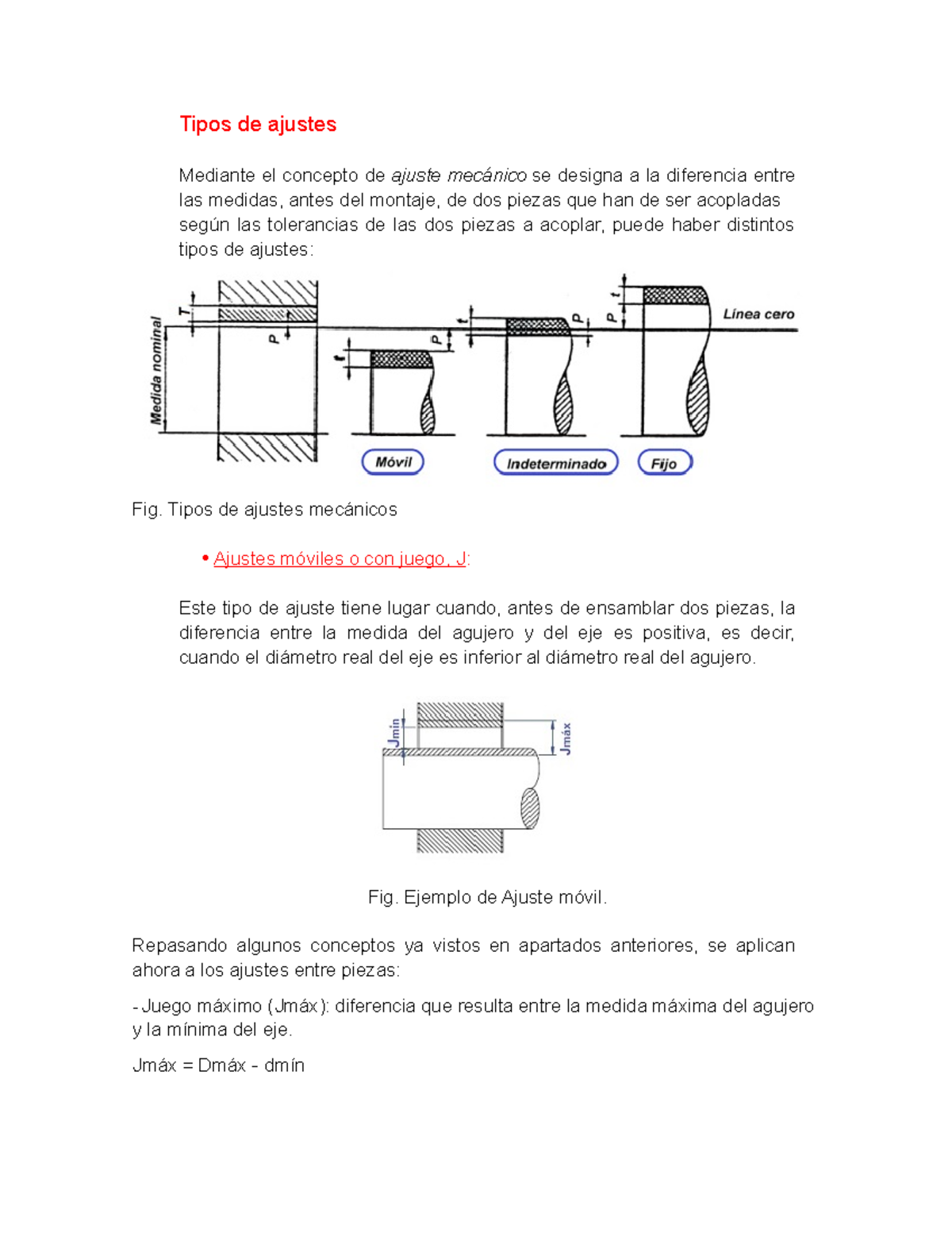 Tipos de Ajuste en Metrología - FMEE0208 Explicación y Ejemplos - Studocu