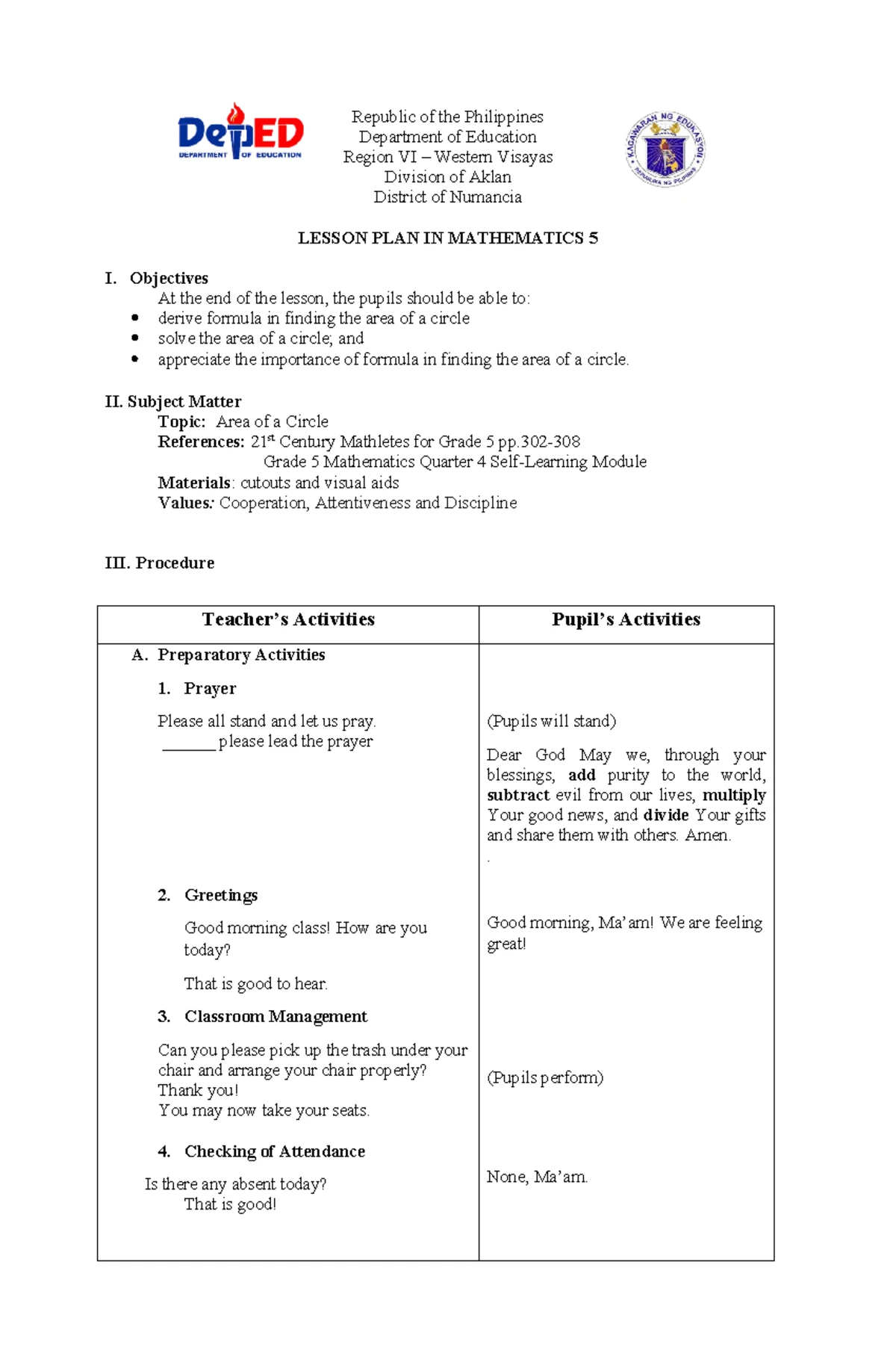 Lesson-Plan-Science-4 Matatag-Curriculum - Republic of the Philippines ...
