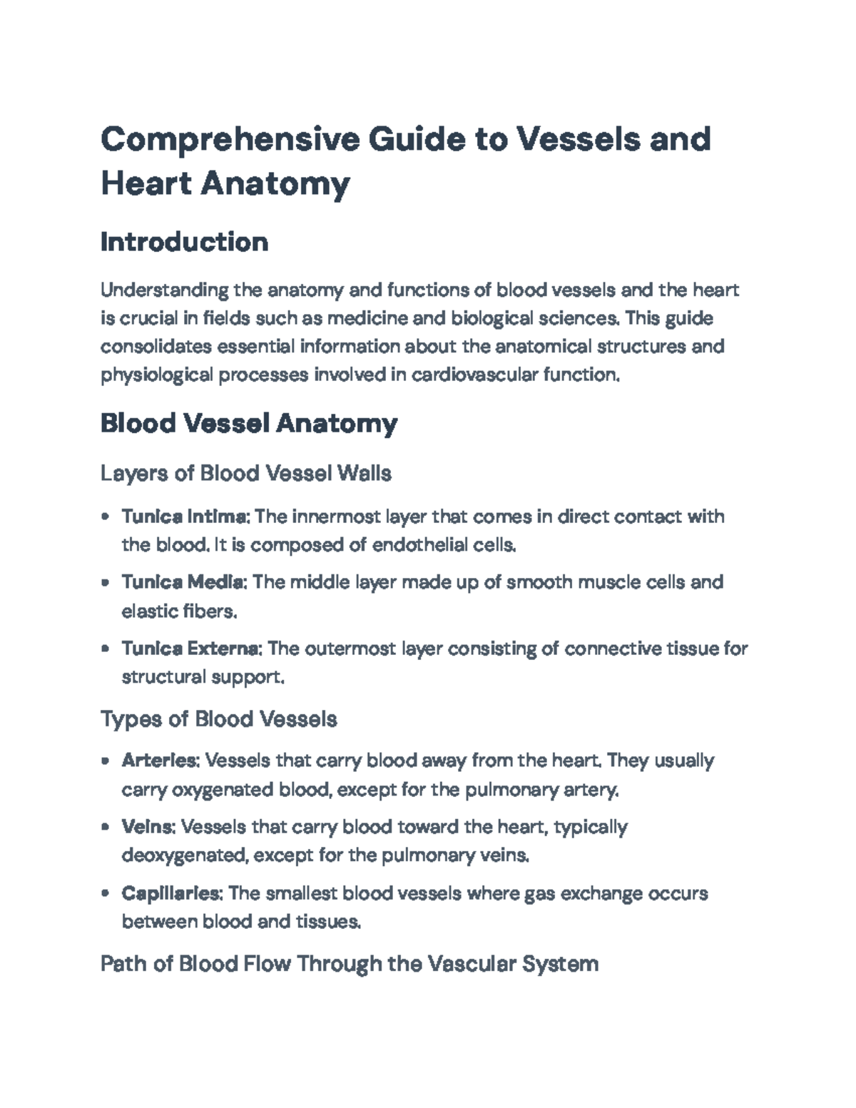 Comprehensive Study of Heart and Blood Vessel Anatomy and Functions ...