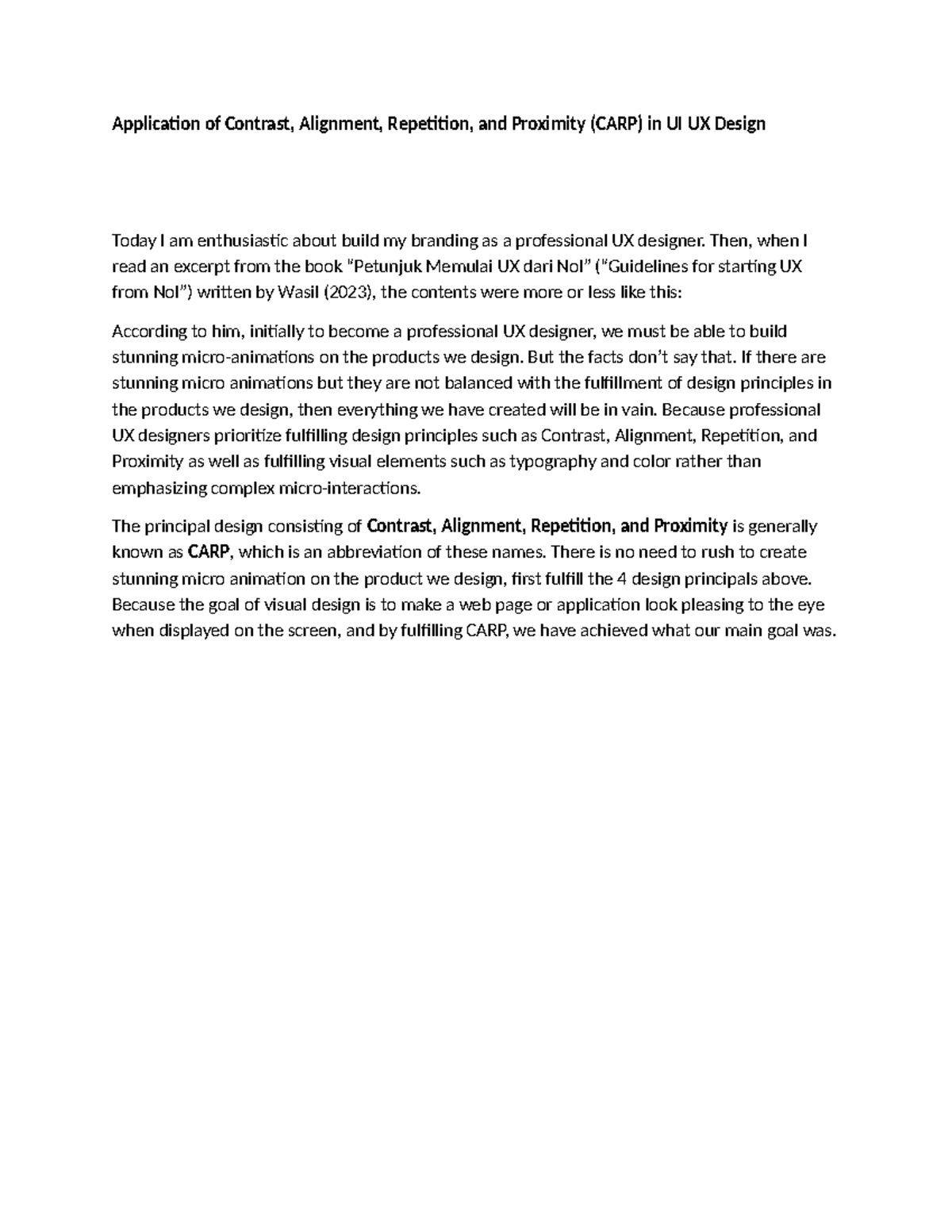 CARP Principles in UI/UX Design: Contrast, Alignment, Repetition ...