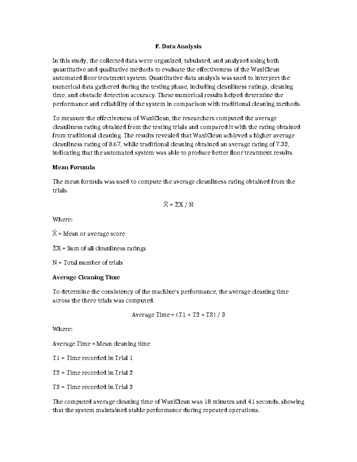 WAXI 101: Data Analysis of WaxiClean System Performance - Studocu