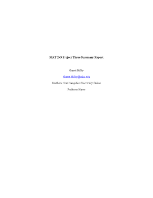 MAT 243 Project Three Summary Report Template - MAT 243 Project Three ...