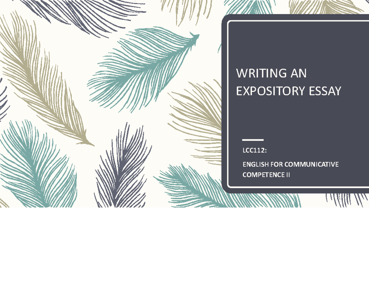 LCC112: Expository Essay Writing Guide and Paragraph Structure - Studocu