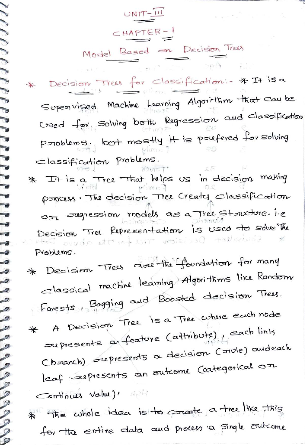 UNIT-III CHAPTER 1: Decision Trees in Machine Learning - Studocu