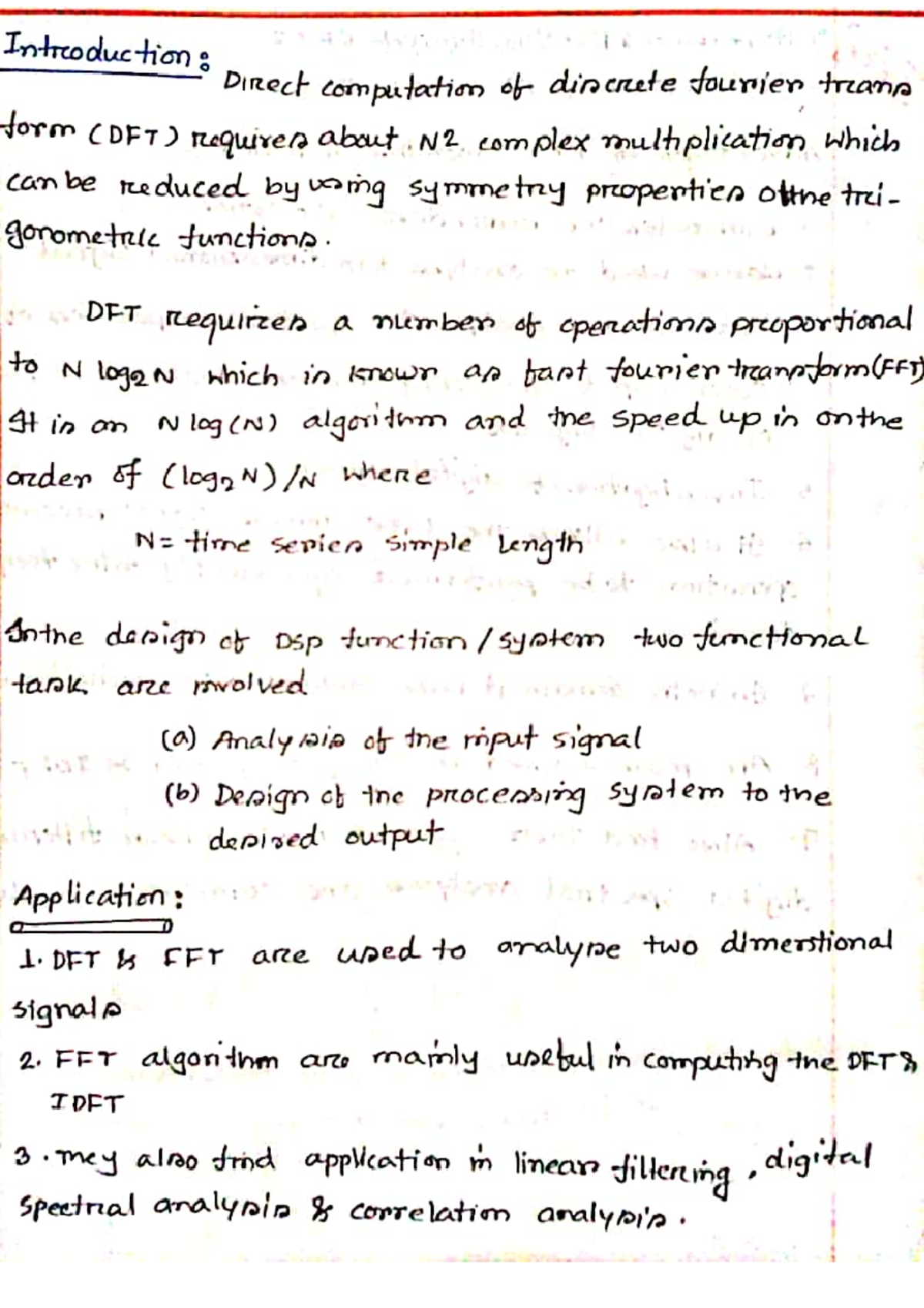 DSP Notes: Advantages of FFT Over DFT and Convolution Techniques - Studocu