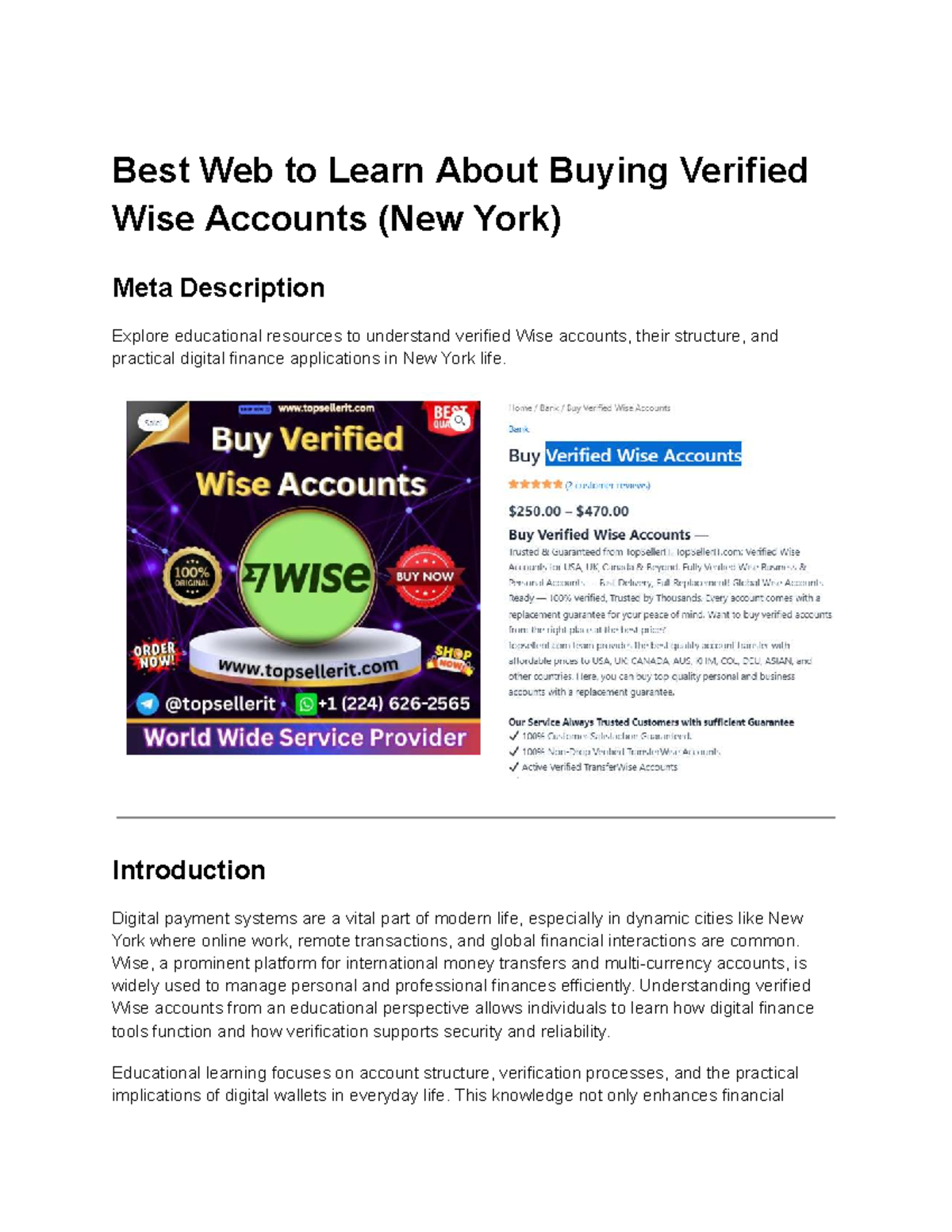 Educational Guide to Verified Wise Accounts in NY - Studocu