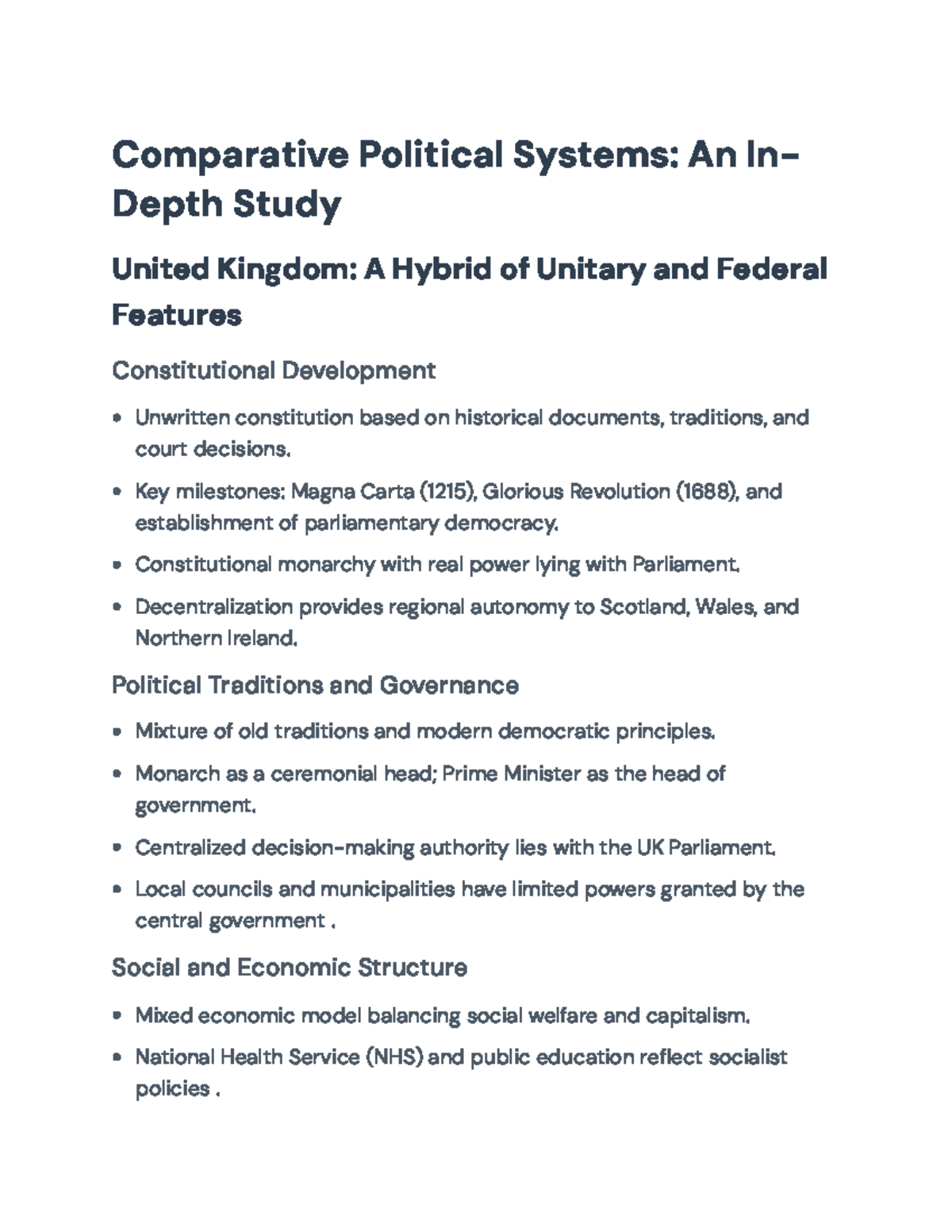 Comparative Political Systems: Global Governance & Constitutional ...