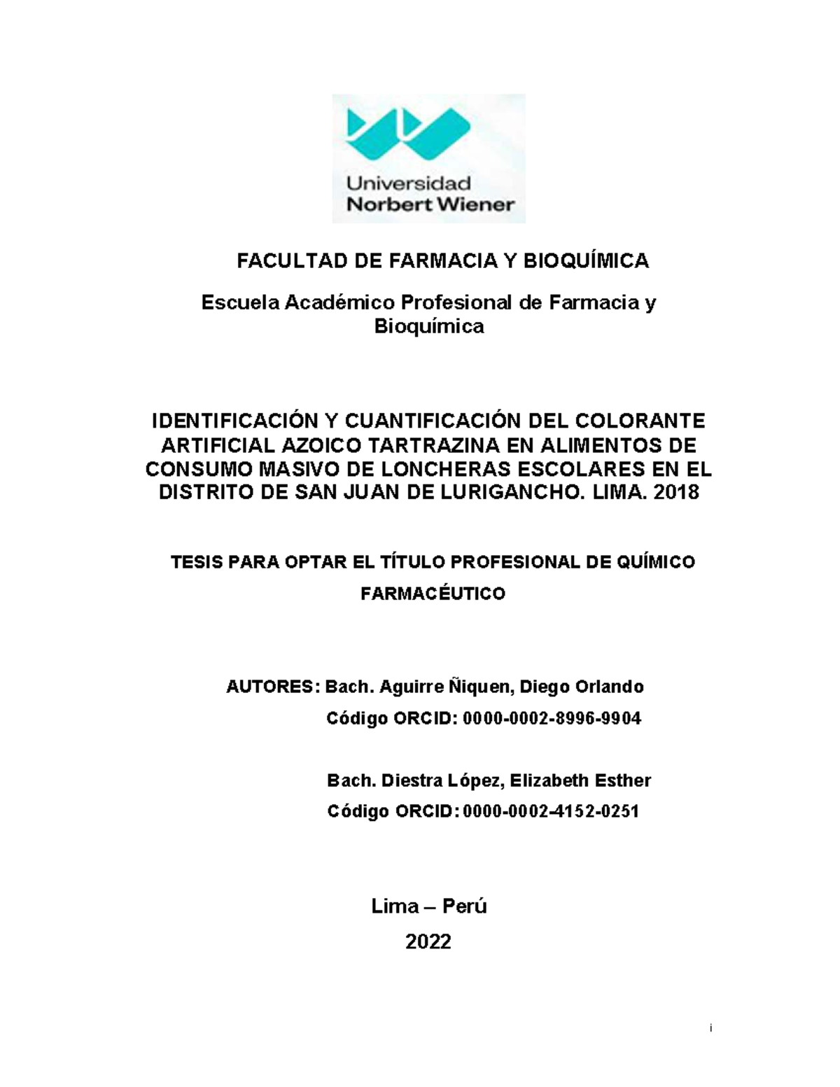 T061 - Identificación y Cuantificación de Tartrazina en Alimentos - Studocu