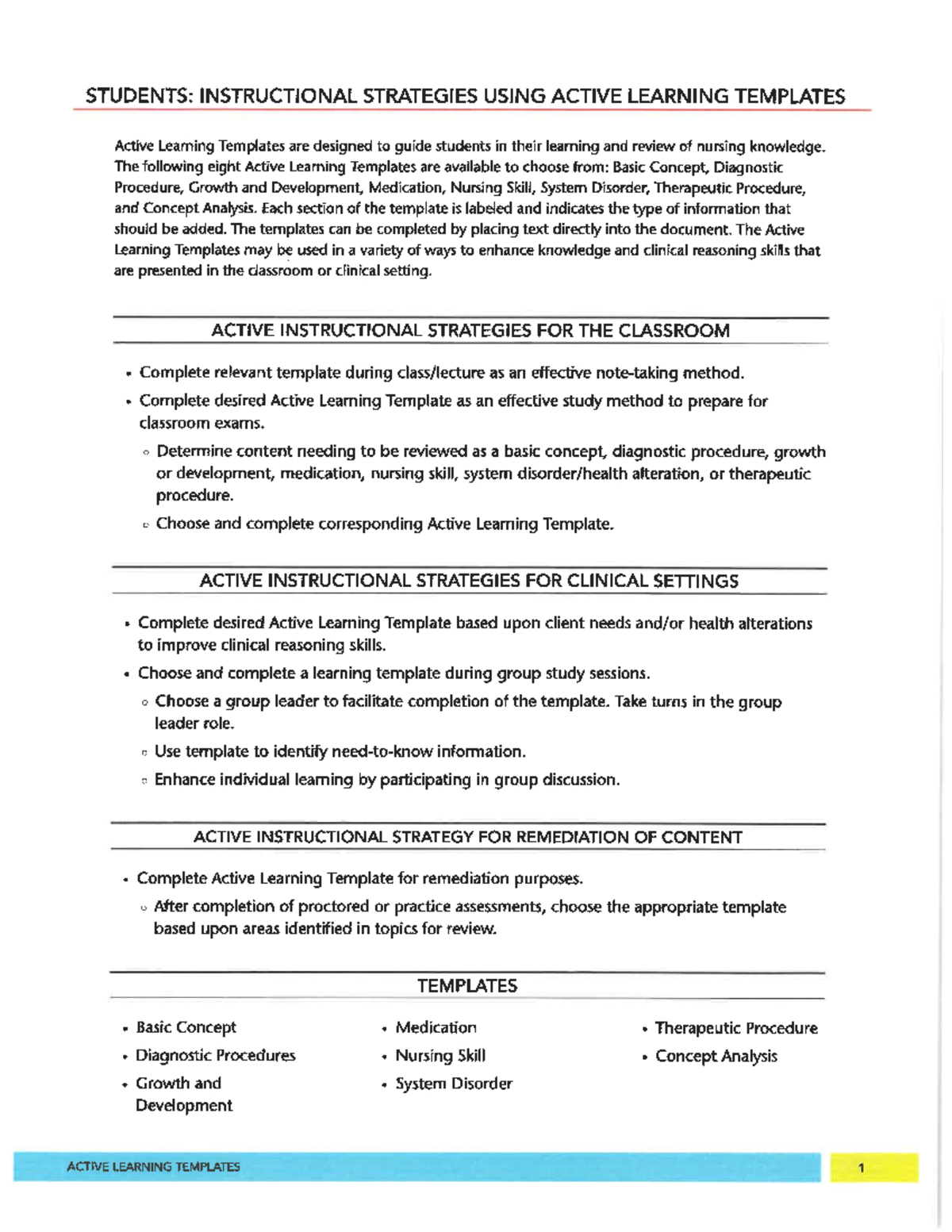 ATI Nursing Active Learning Templates for Students 2025 - Studocu