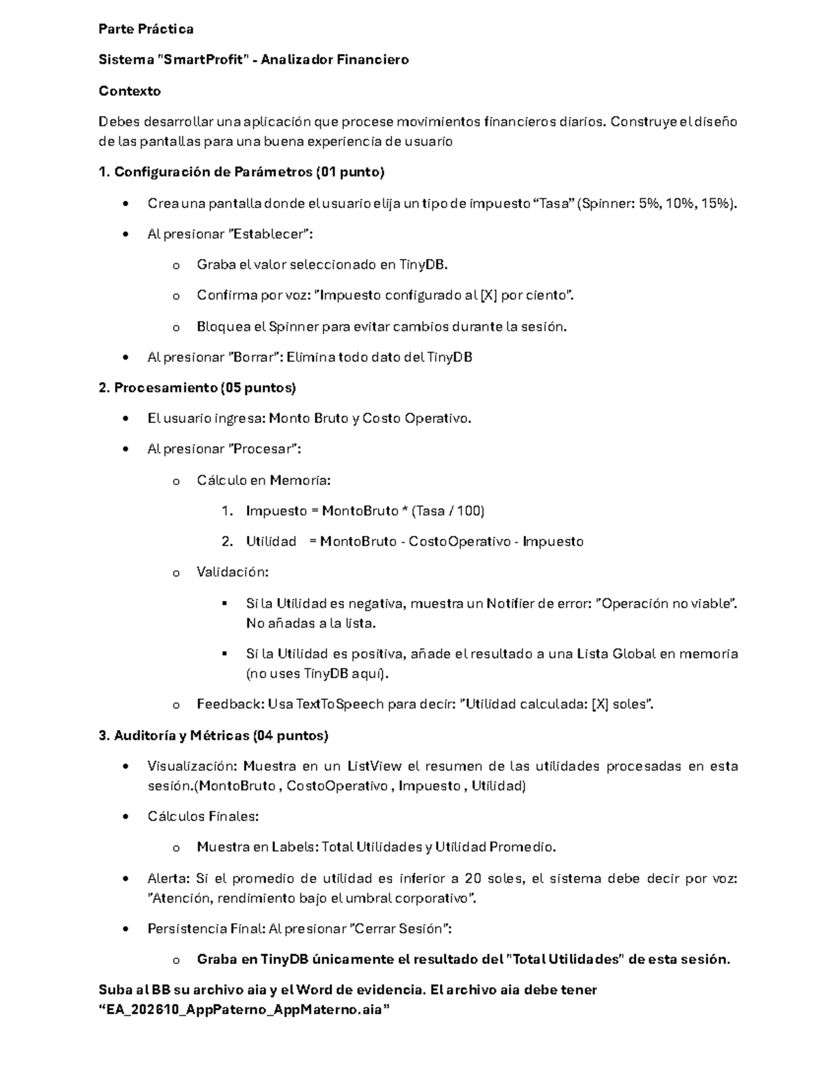 Parte Práctica SMy C: Diseño de Aplicación Financiera - Studocu