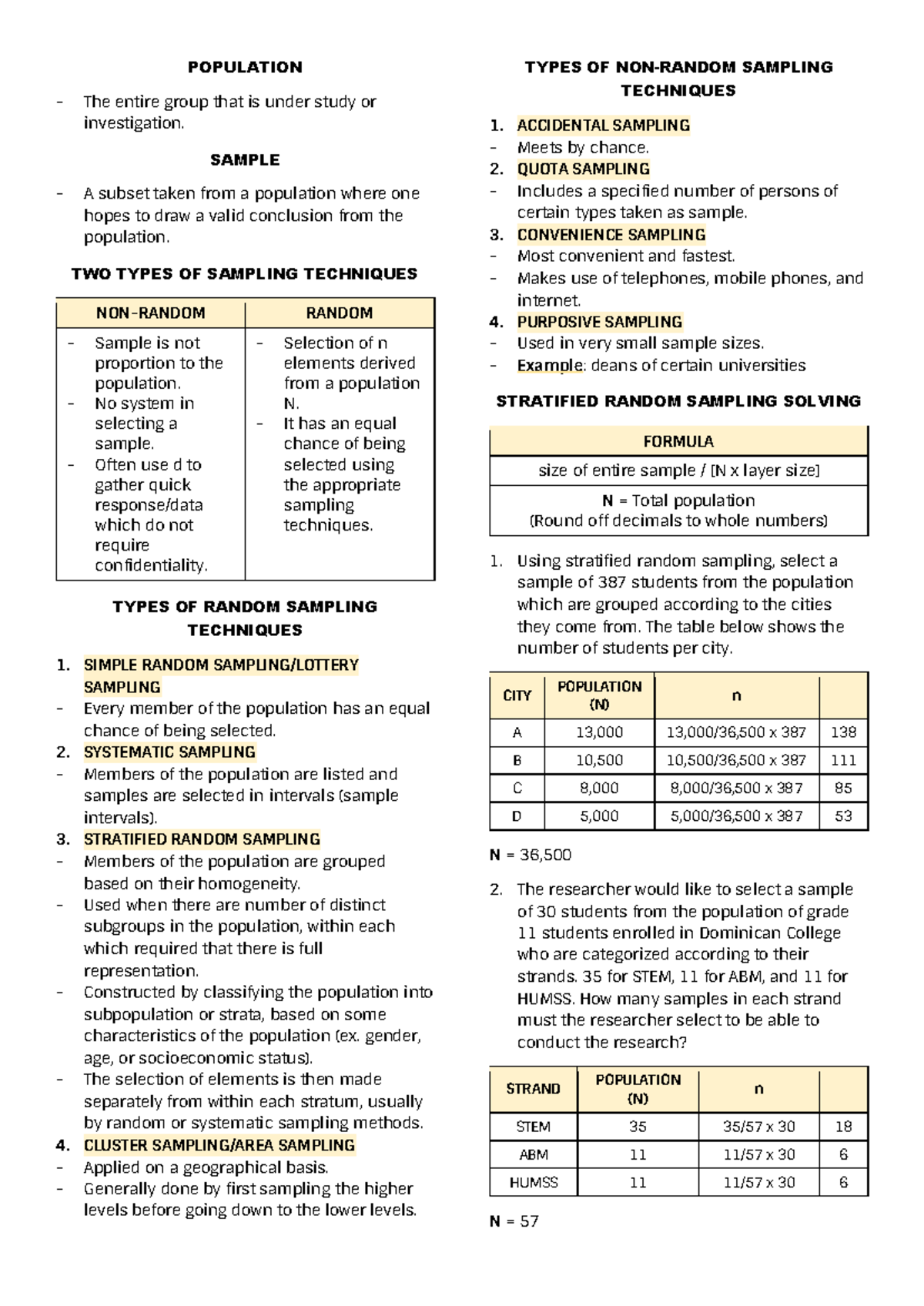 Statistics & Probability R2 - POPULATION The entire group that is under ...