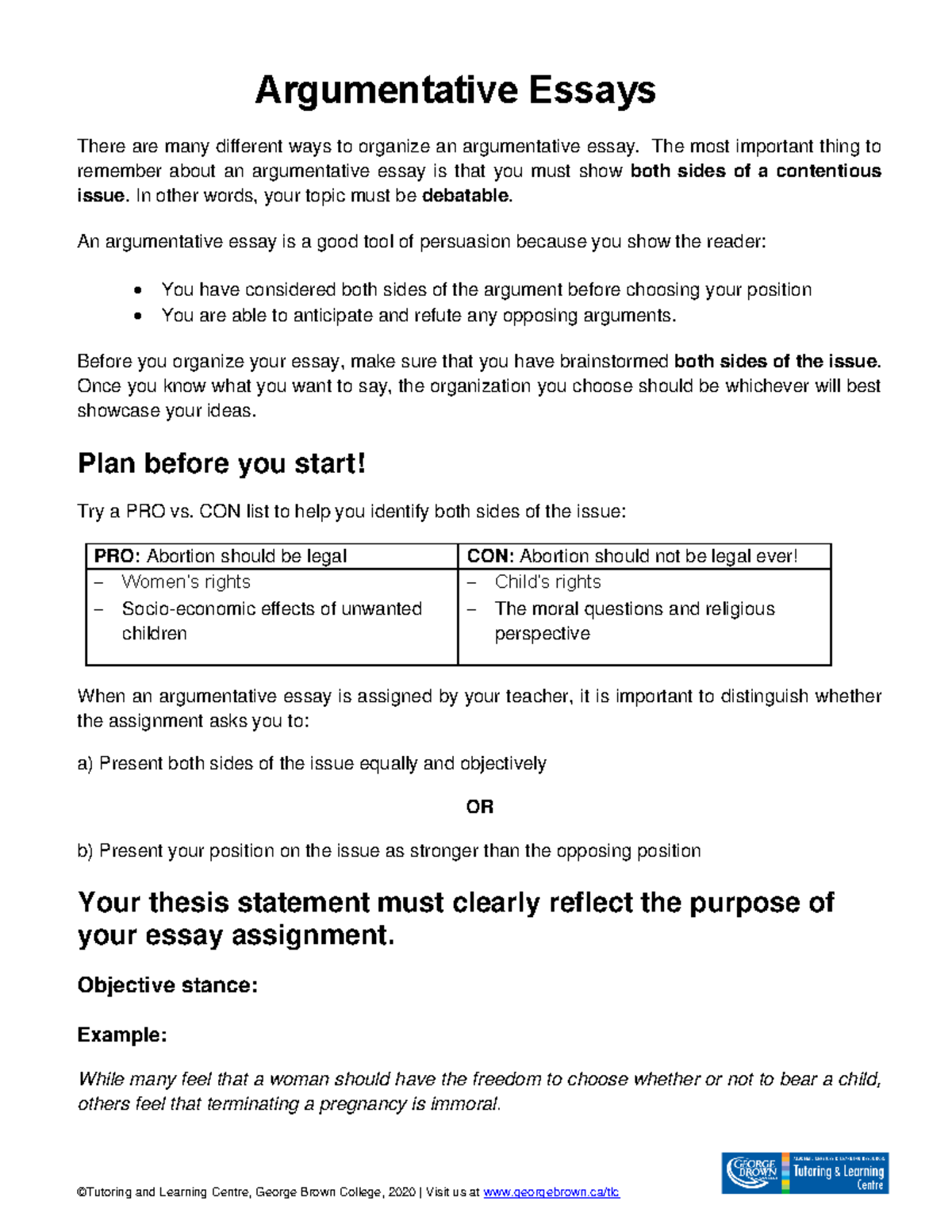 Argumentative Essay - Guide notes - Argumentative Essays There are many ...