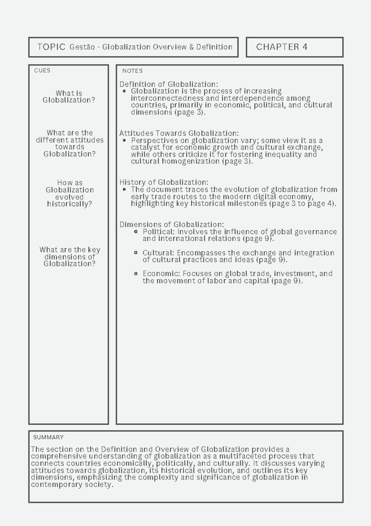 Chapter 4 Cornell Notes - CUES TOPIC NOTES SUMMARY CHAPTER 4 What is ...