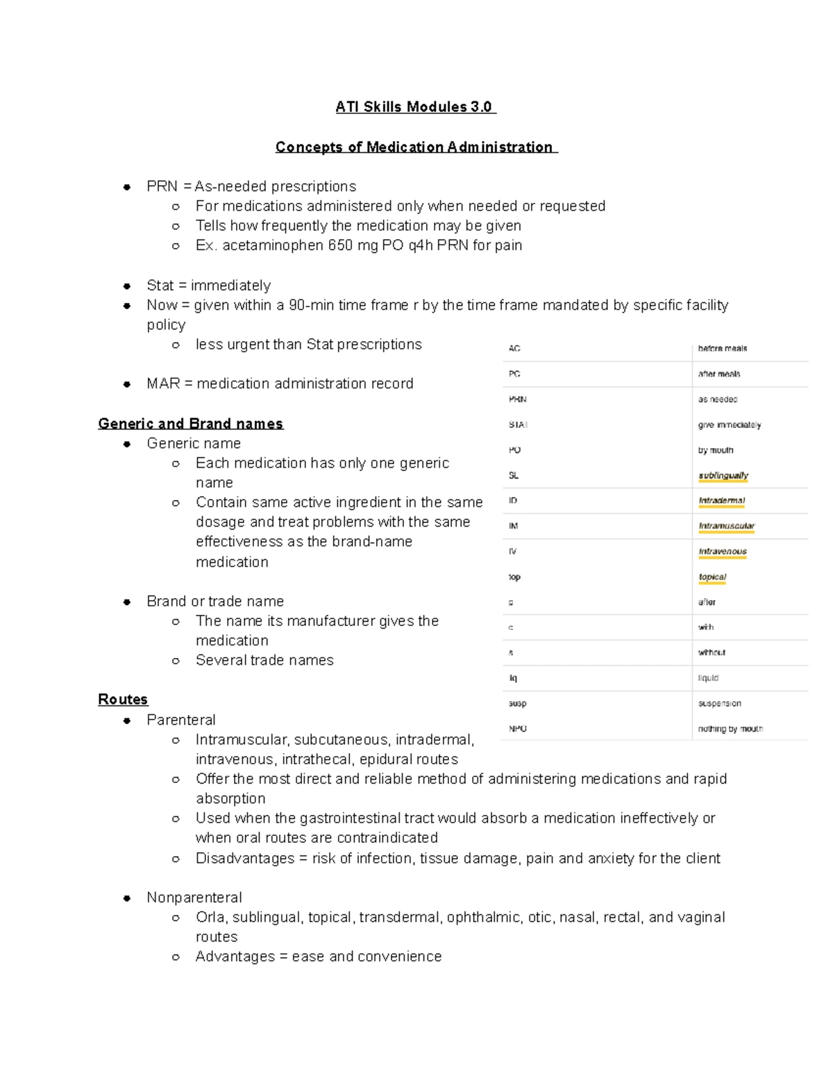 ATI Medication Administration Concepts - Exam Notes Guide - Studocu