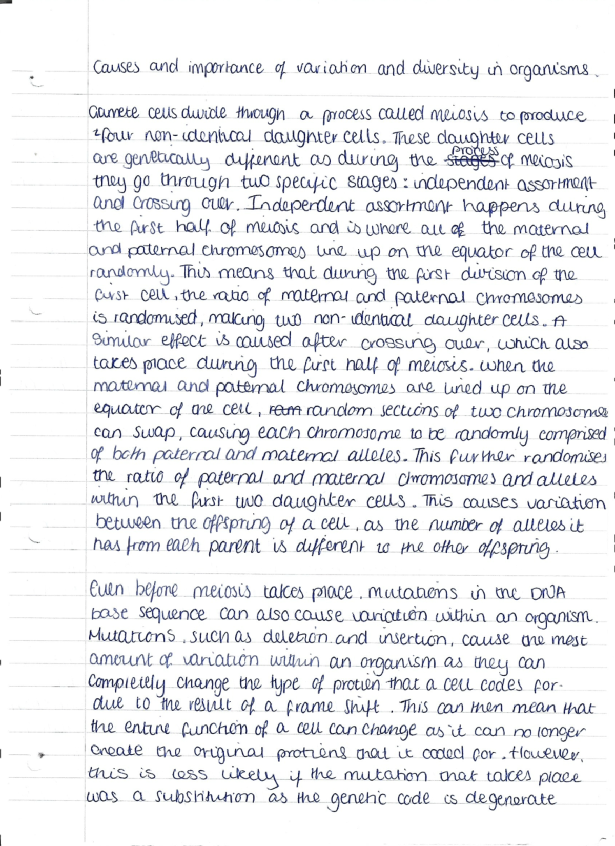 Bio 101 Essay - The Causes and Importance of Genetic Variation in ...