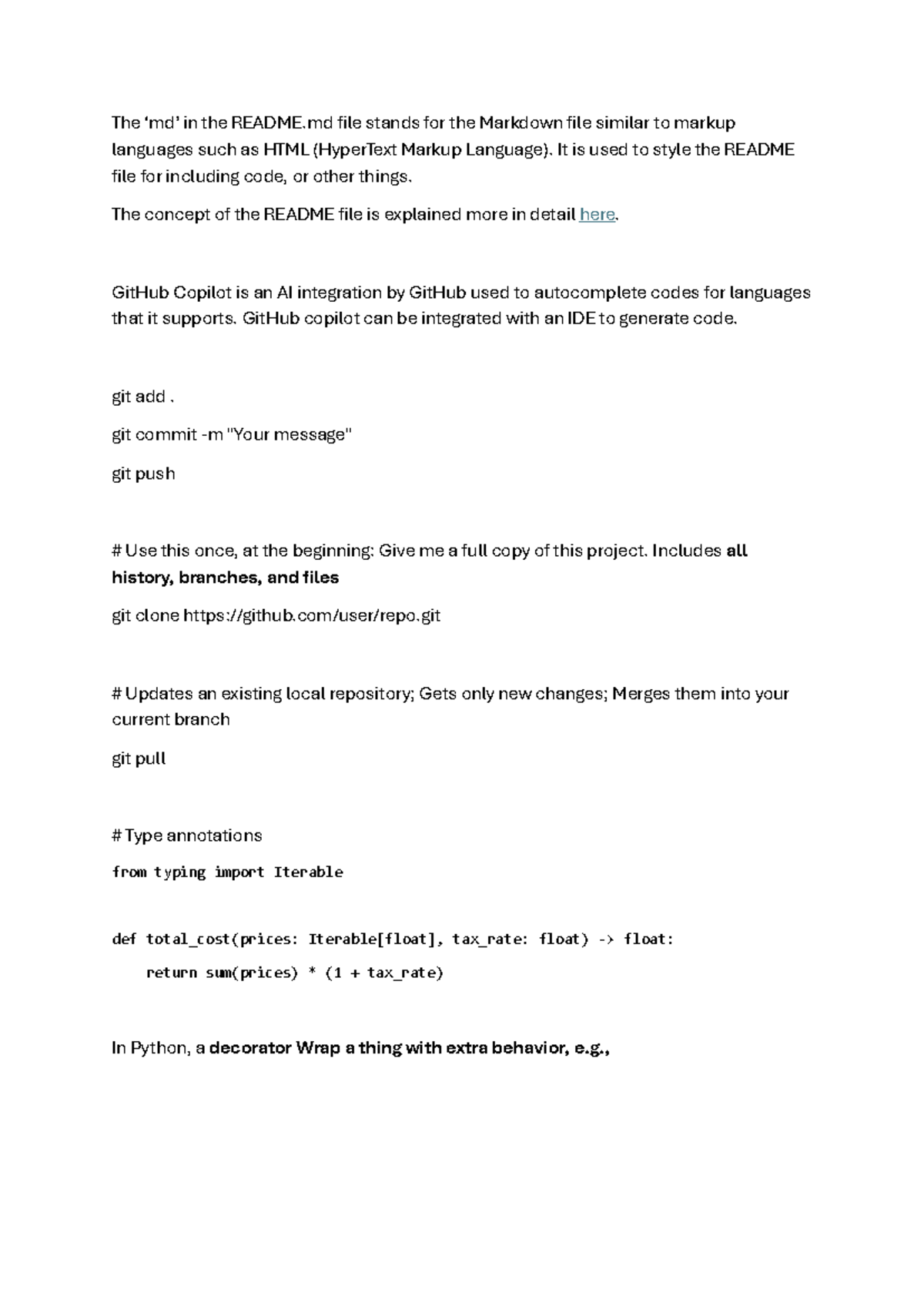 Readme-2: Markdown & Python Code Integration Guide - Studocu