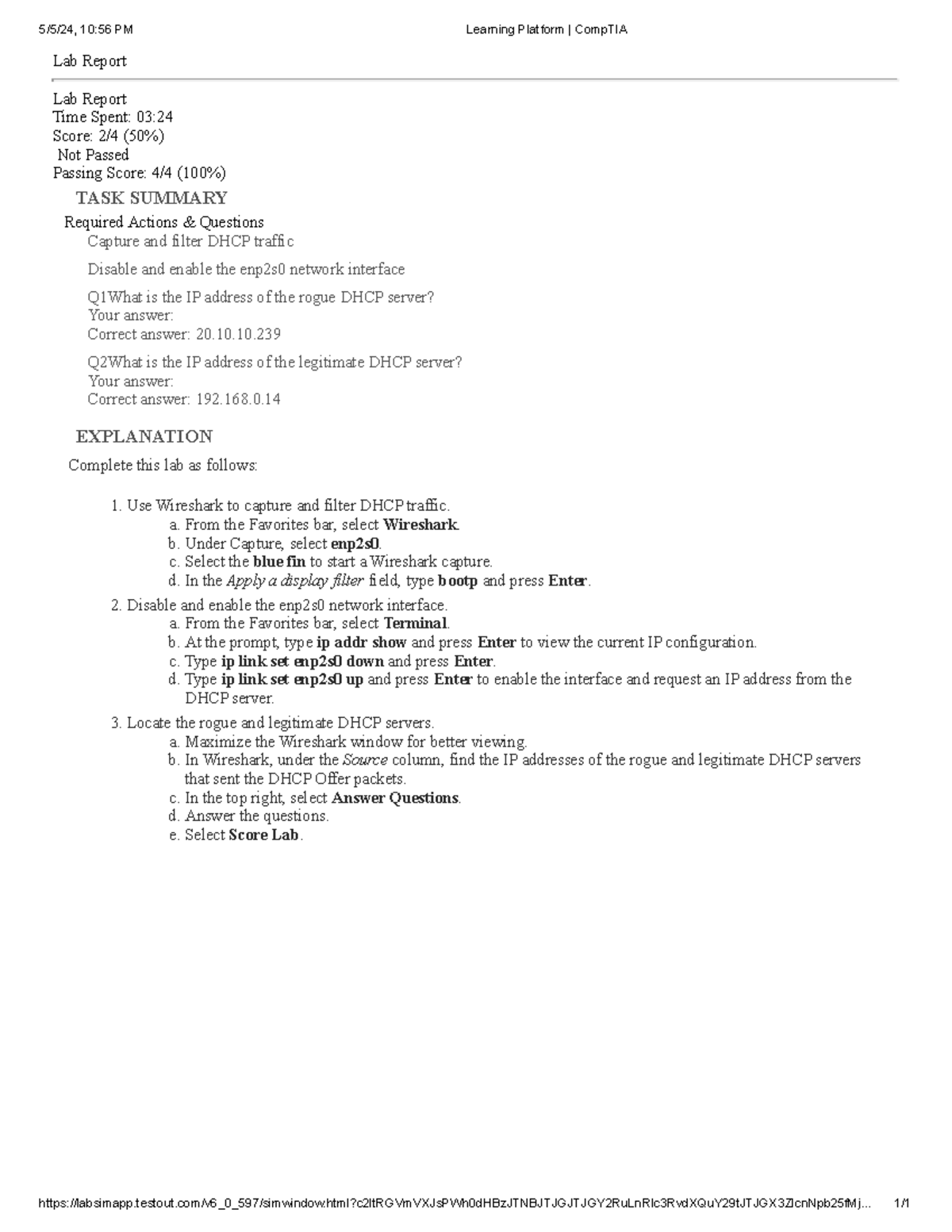 Lab Report: Discovering Rogue DHCP Servers in Networking (COMP123) - Studocu