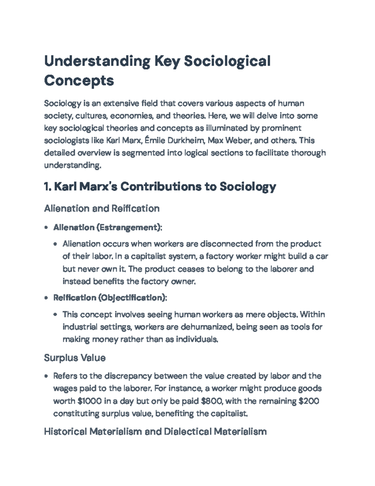 Sociology 101: Key Concepts and Theories from Marx, Durkheim, and Weber ...