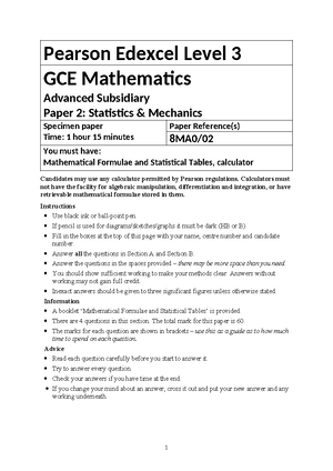 Pure Mathematics - A1 - AS Level - Sixth Form (A Levels) - Studocu
