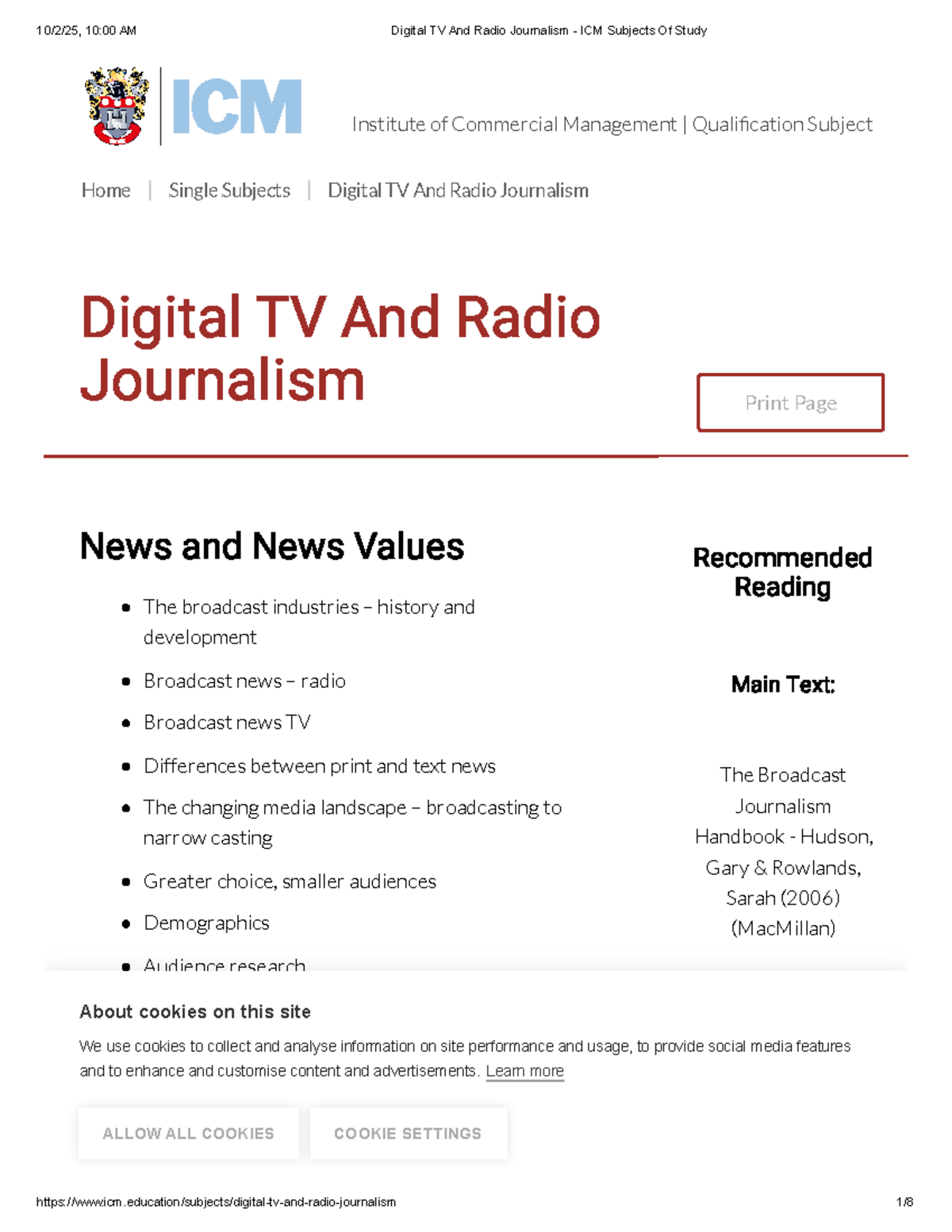 Digital TV and Radio Journalism - ICM Study Guide - Studocu