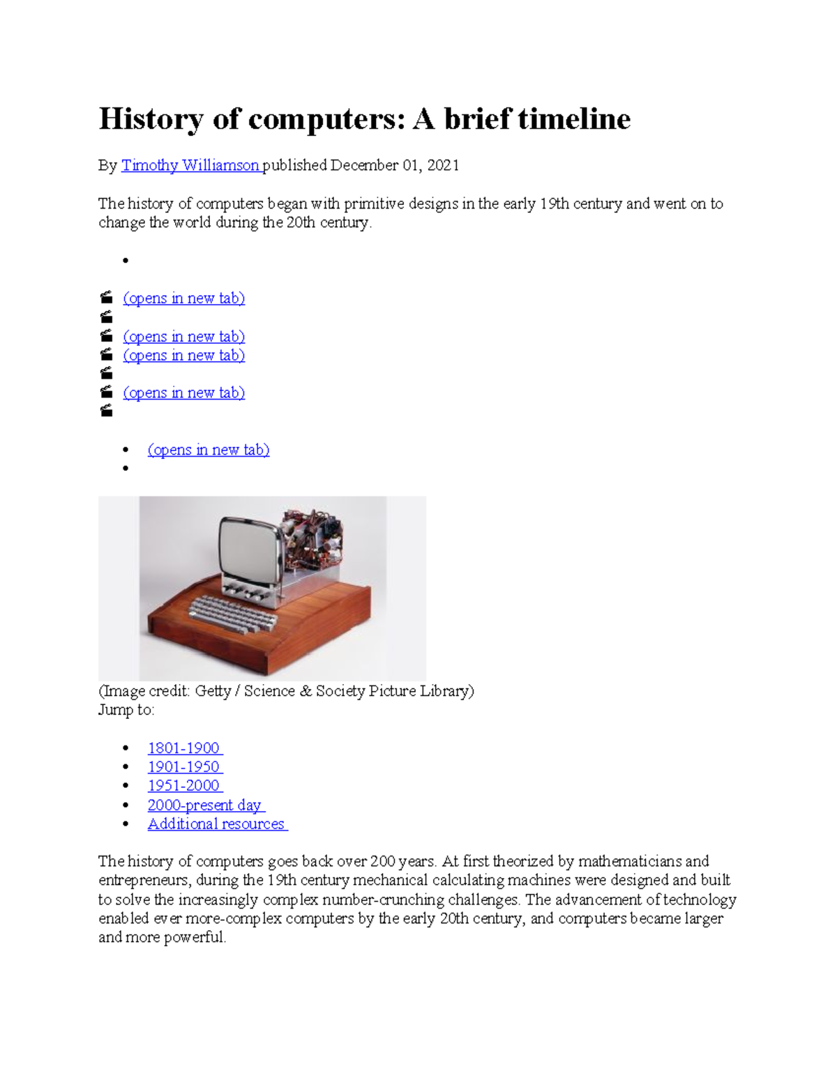 History of Computers: A Comprehensive Overview - Form 1 Computer ...