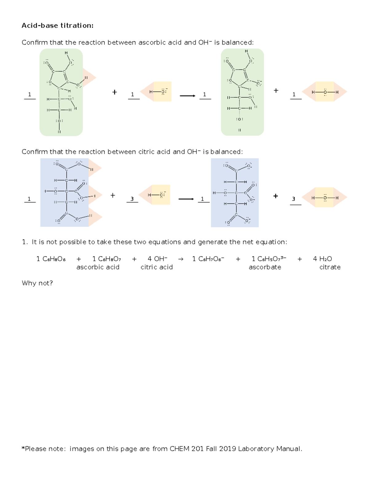 Laboratory Experimental Activity #2: Acid-Base & Redox Titrations CHEM ...