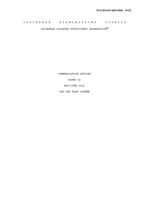 Communication Studies Module 1 Essay Guide - CAPE COMMUNICATION STUDIES ...