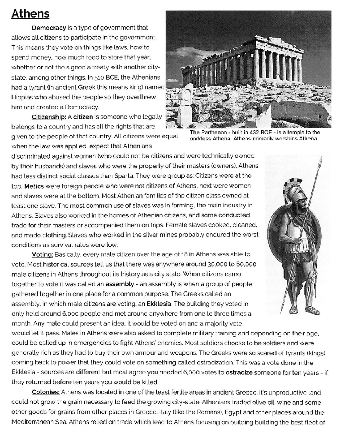 Global 9H: Comparing Democracy in Athens and Sparta - Studocu
