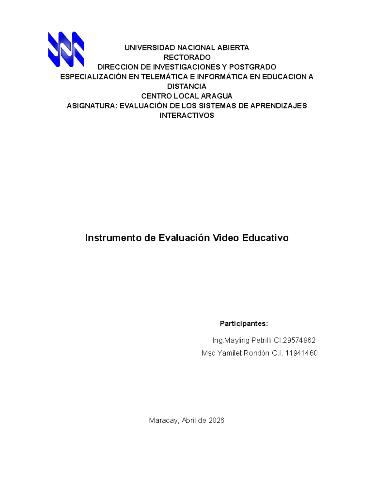 Evaluación de Video Educativo en Telemática e Informática (TELE-2026 ...