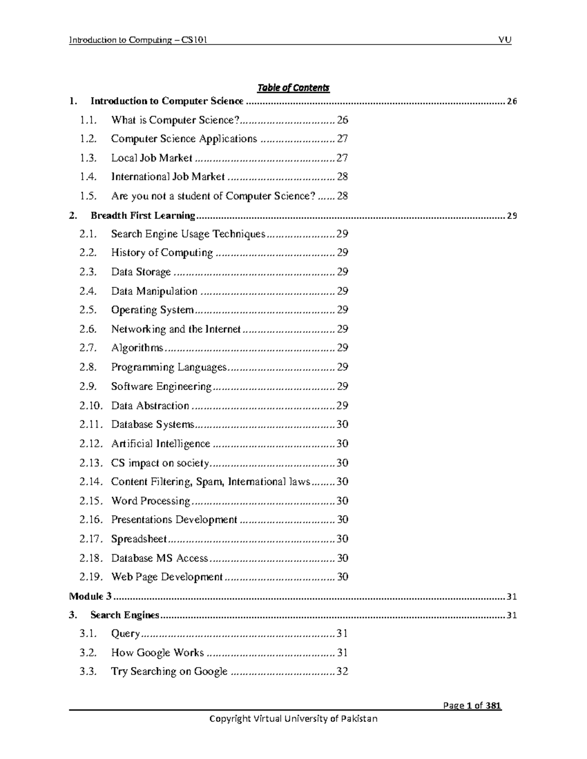 Introduction to Computing CS101: Comprehensive Study Guide - Studocu