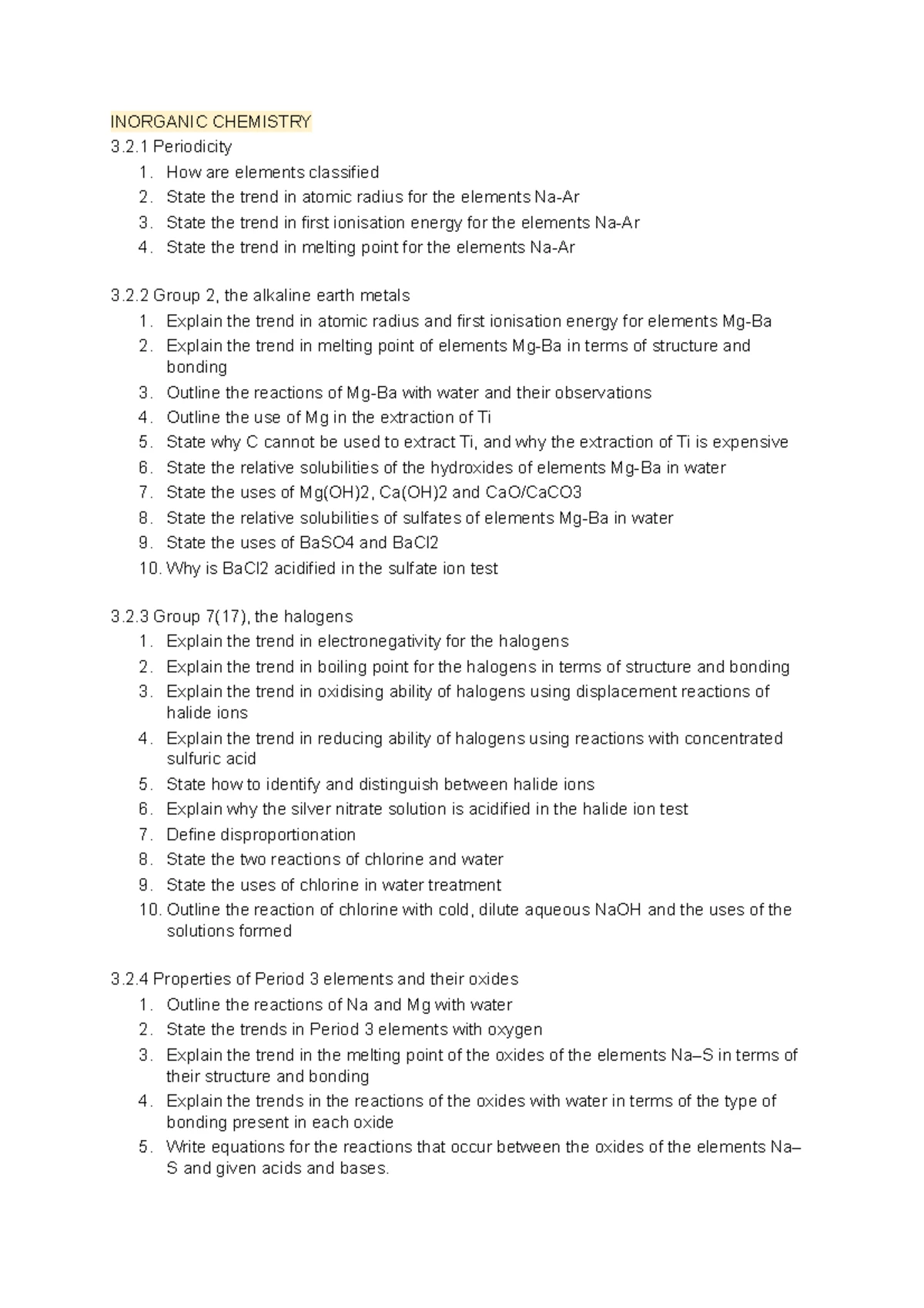 AQA A level Chemistry Revision Checklist - Chemistry Revision Checklist ...