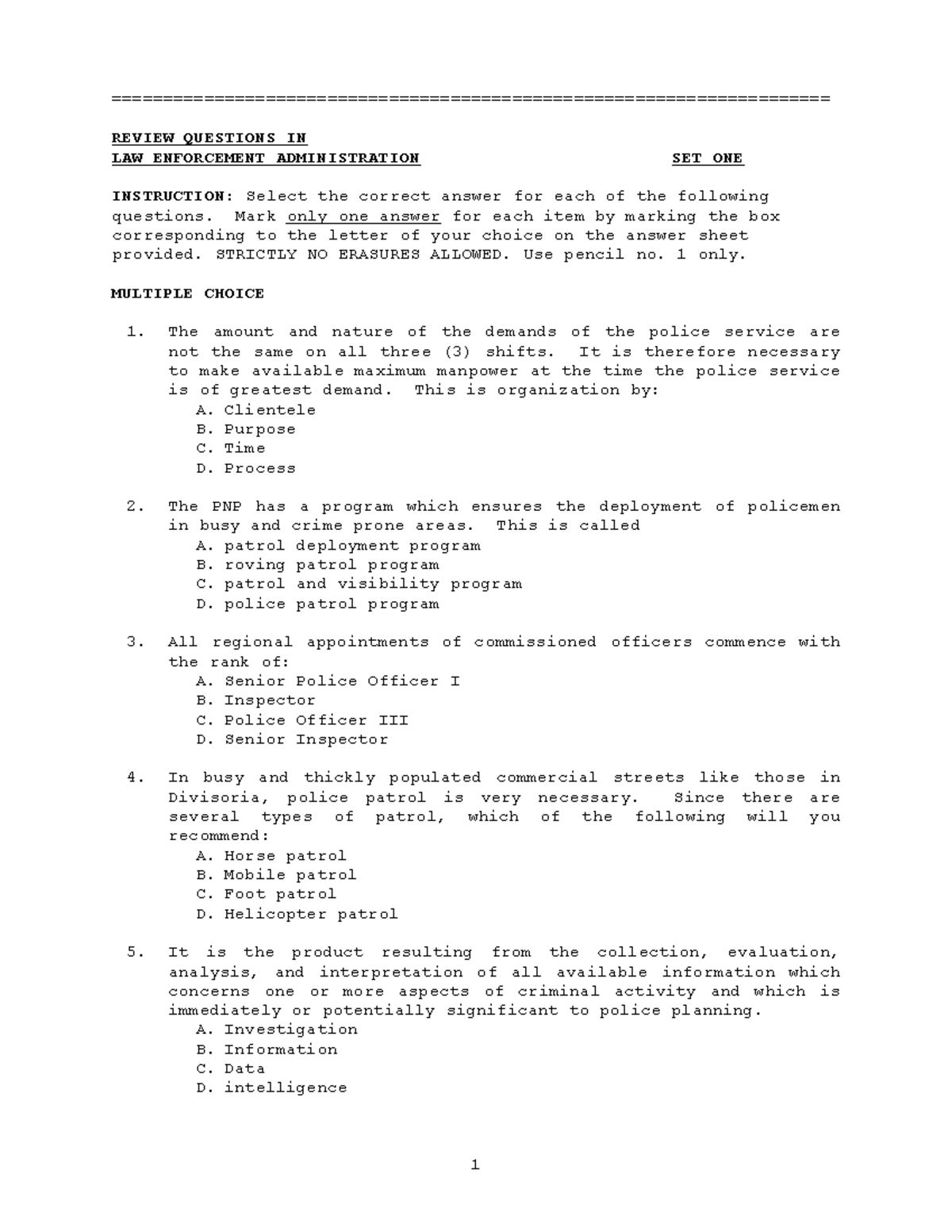 LEA SET TWO - Exam