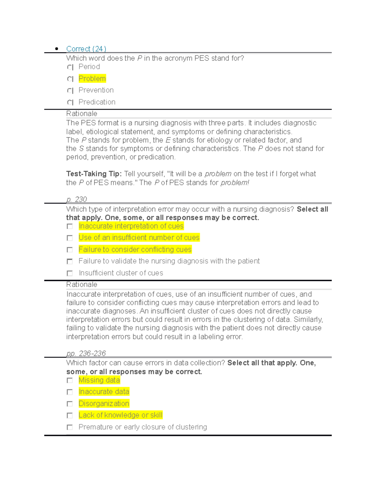 EAQ Nursing Diagnosis Essentials: Understanding PES and Errors in ...