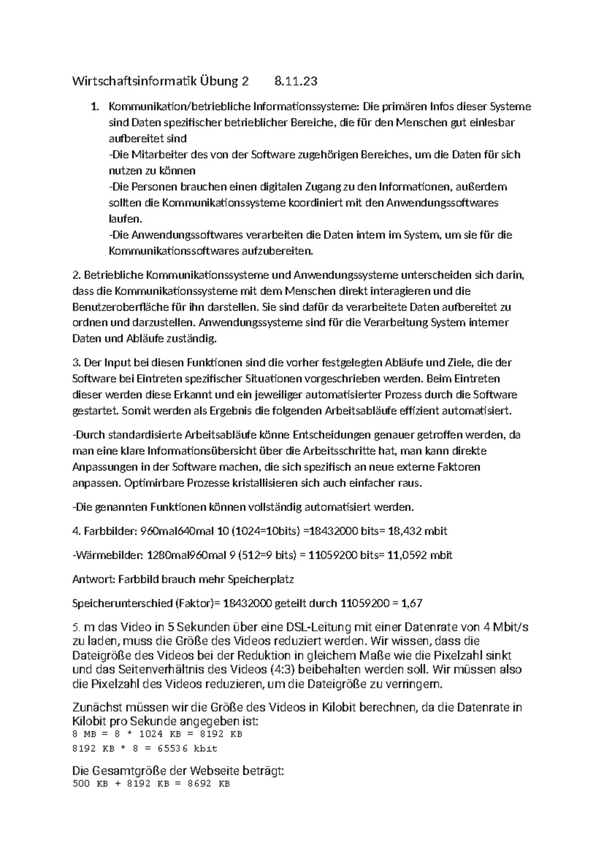 Wirtschaftsinformatik Übung 2: Informationssysteme und - Studocu