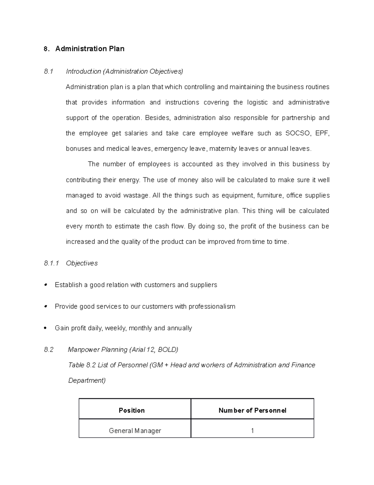Administration plan ent300 - 8. Administration Plan 8 Introduction ...